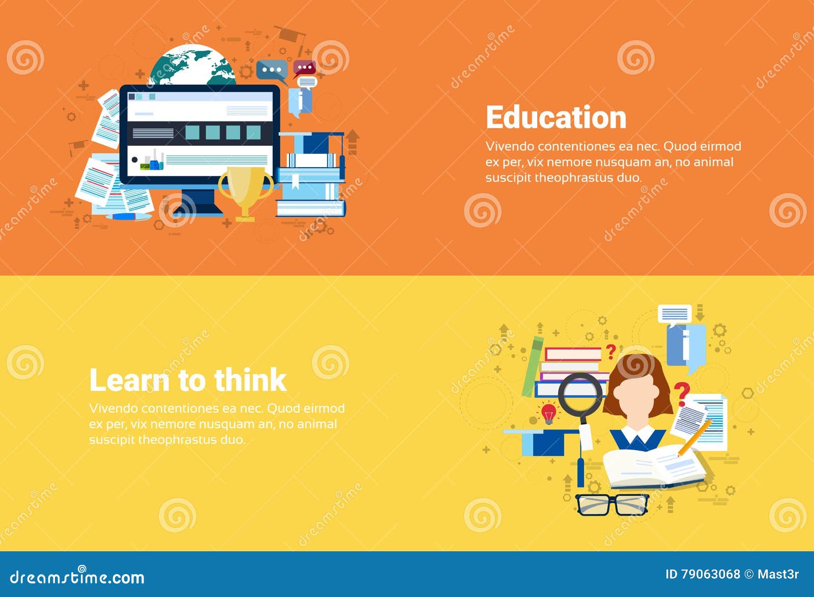 Education Online Learning Web Banner Stock Vector - Illustration of ...