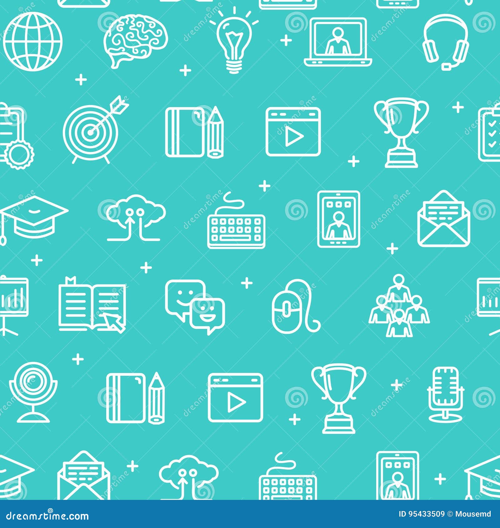 Education Online Pattern Background. Vector Stock Vector - Illustration ...