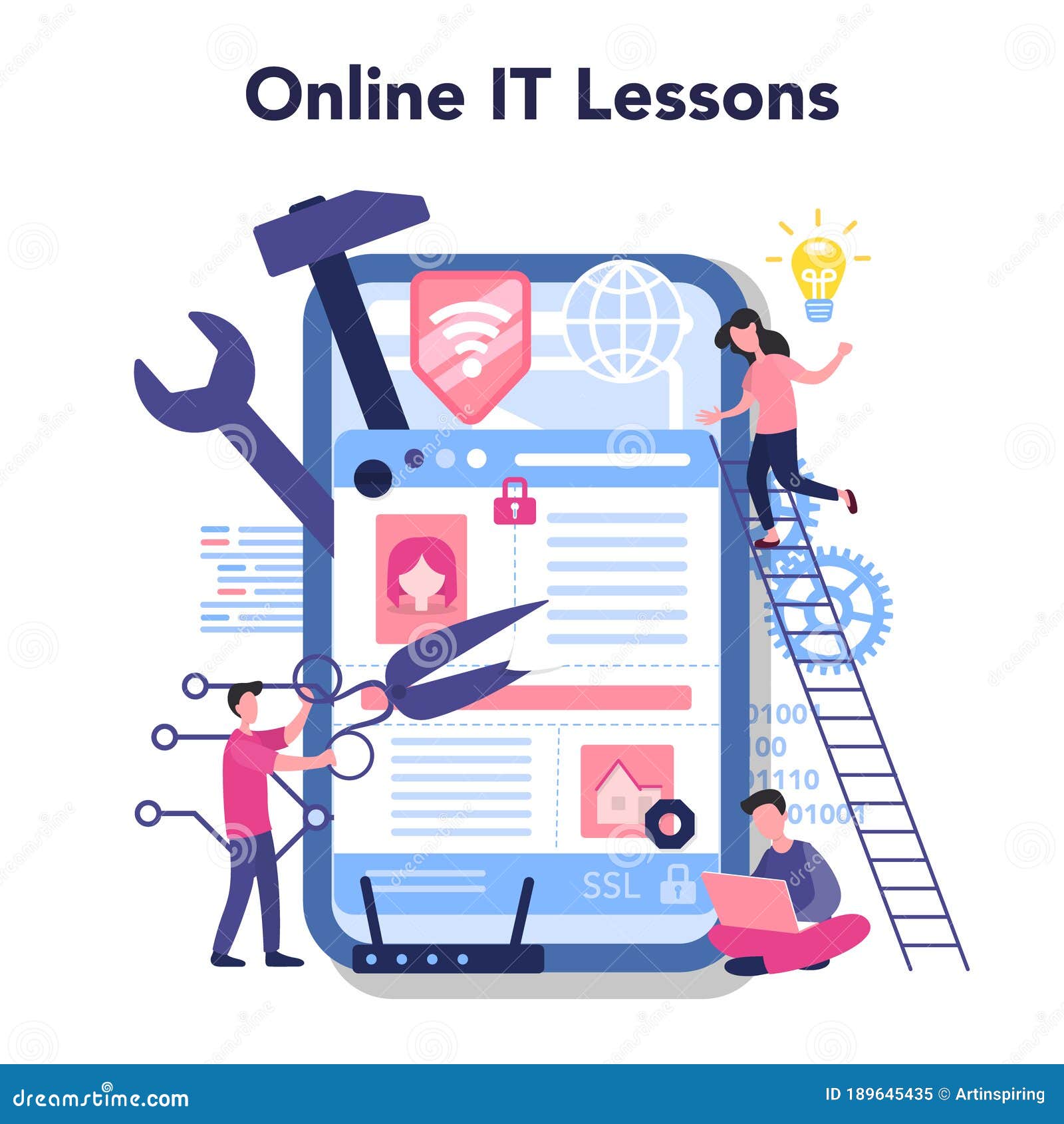 It Education Online Service or Platform. Student Write Software Stock ...