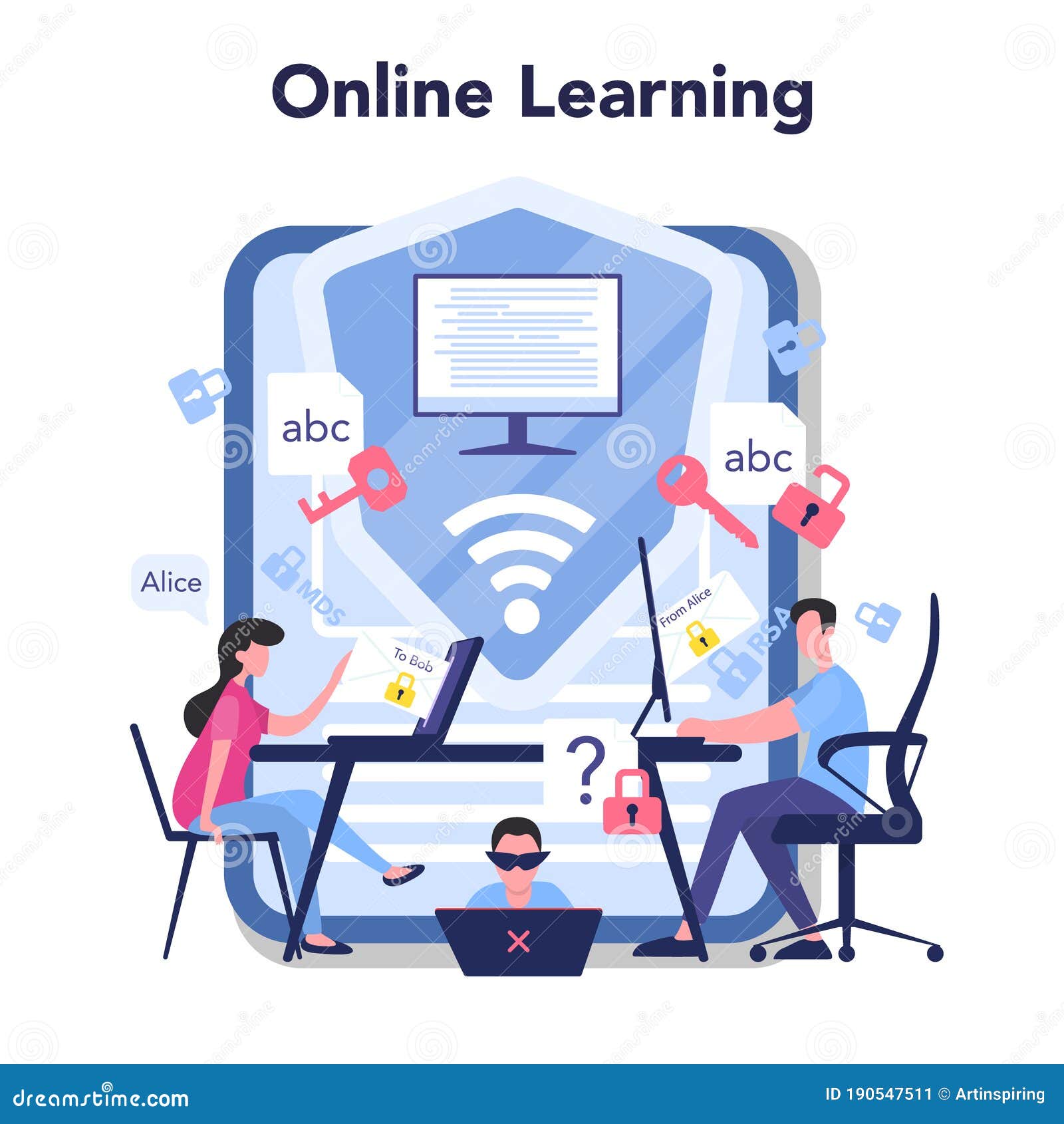 It Education Online Service or Platform. Student Write Software Stock ...