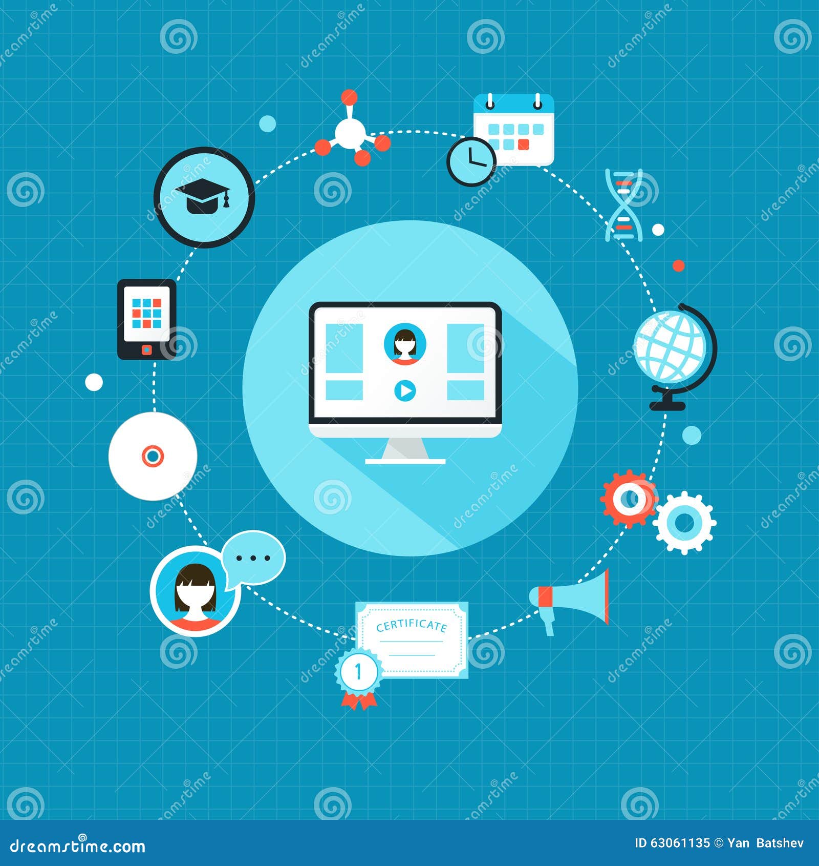 Education Online and Training Courses. Infographic Flat Design Stock ...