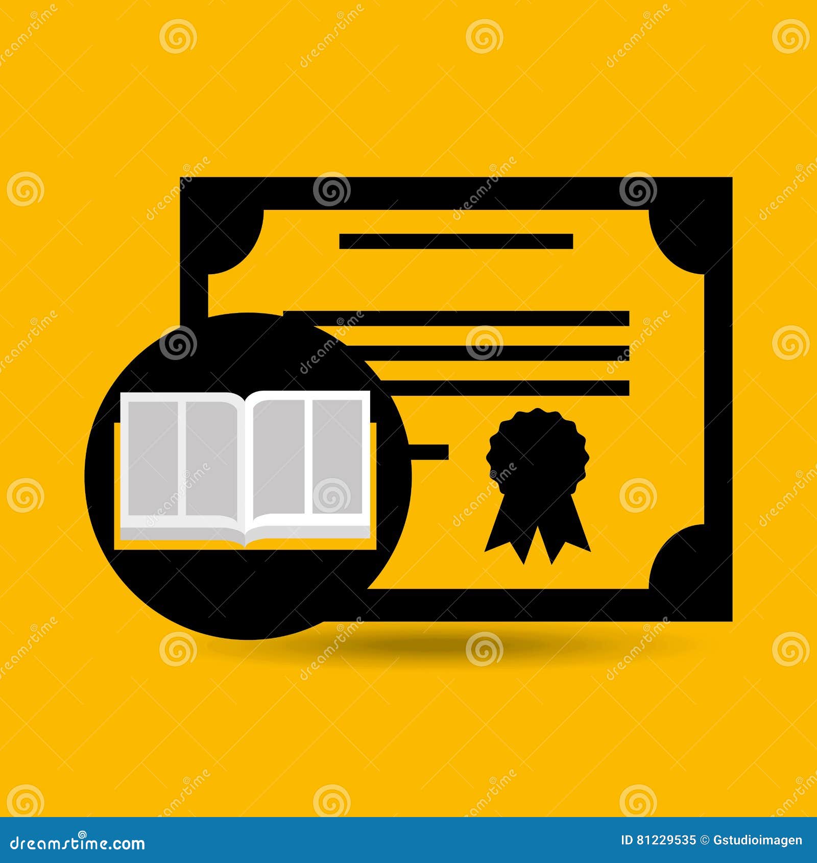 Education Opened Book Certificate Graduation Stock Vector ...