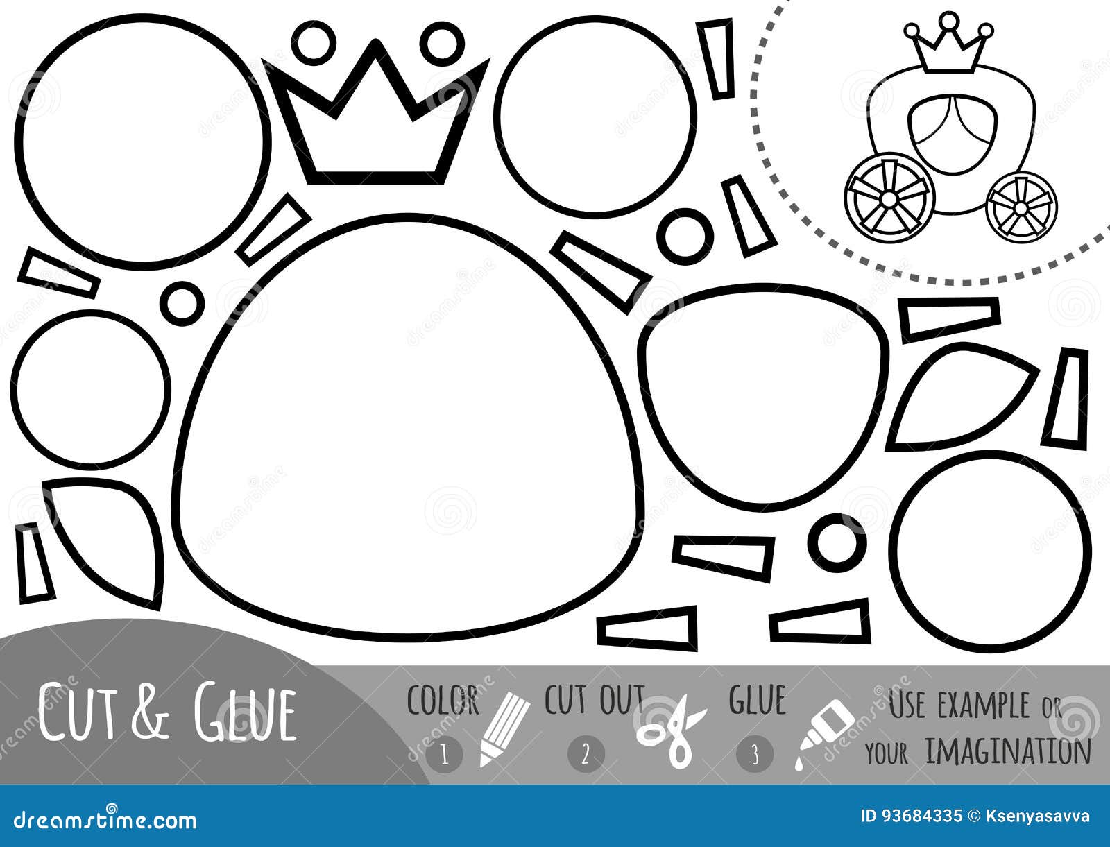 Education Paper Game for Children, Carriage Stock Vector - Illustration ...