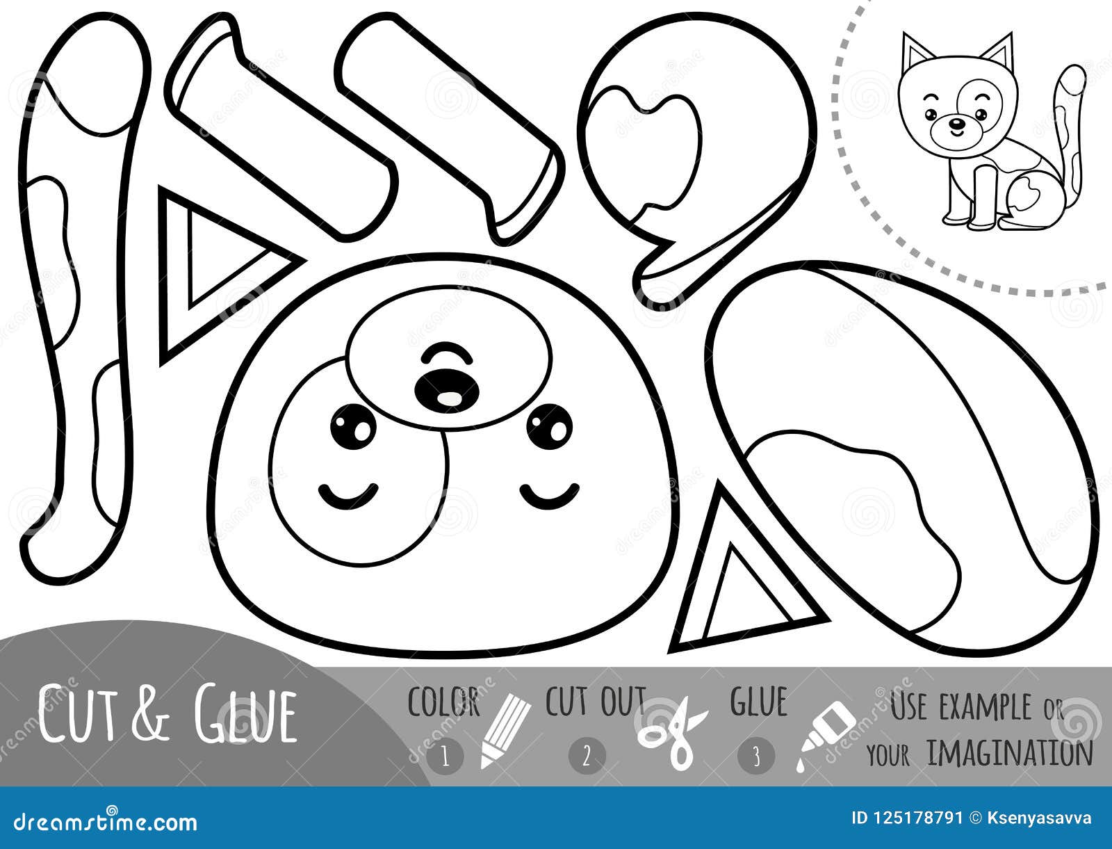 Education Paper Game for Children, Cat Stock Vector - Illustration of ...