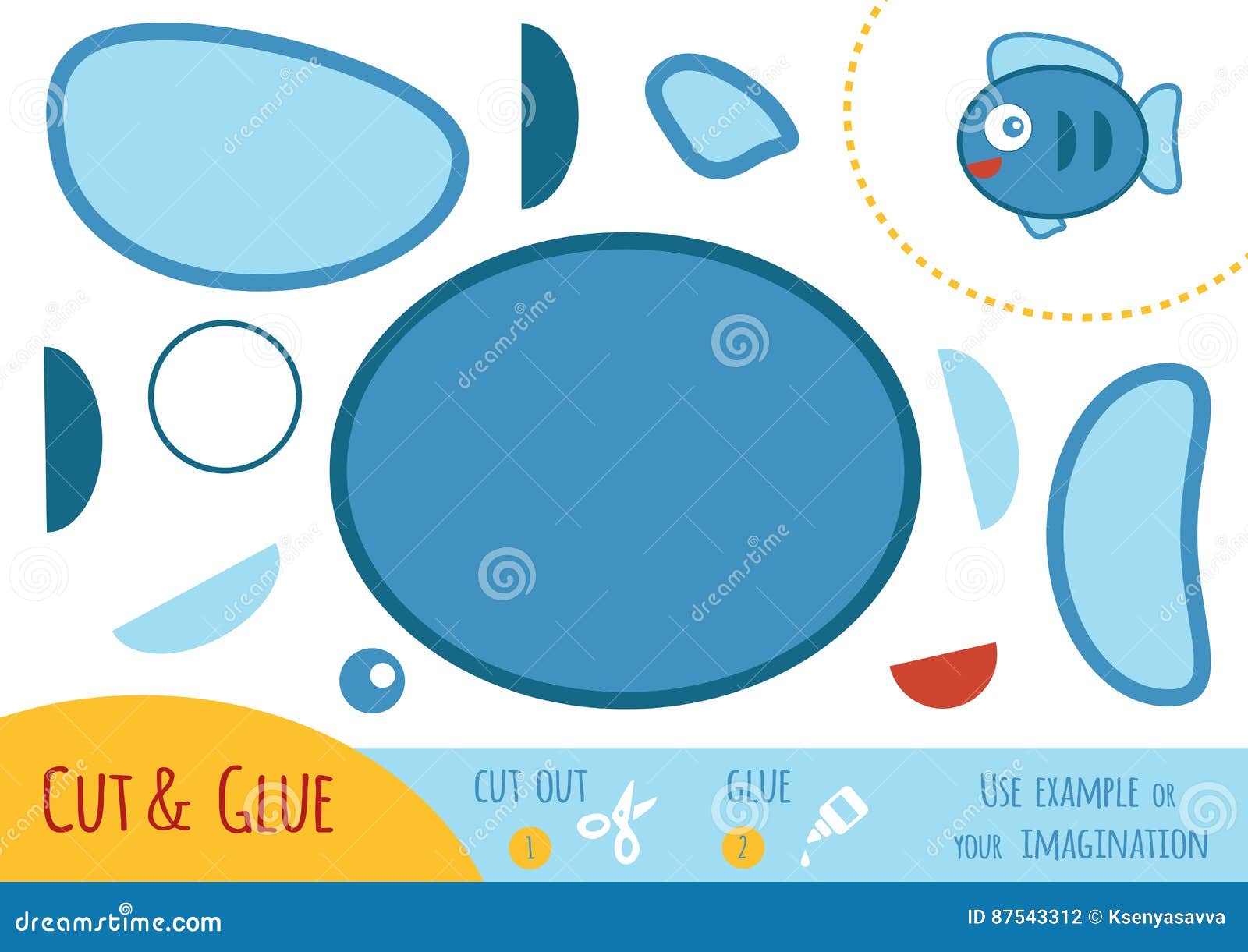 Flipper Paper Sticker With Hand Drawn Elements Cartoon Vector ...