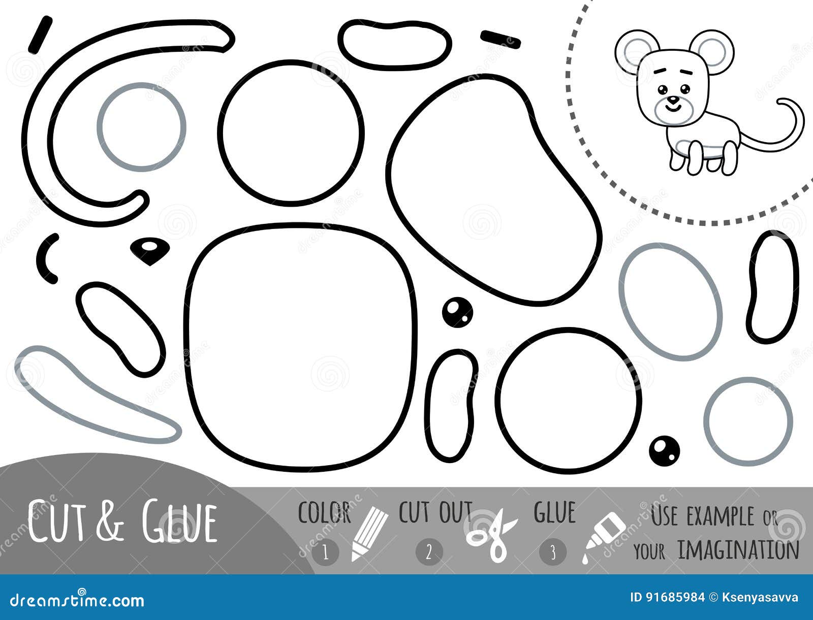 Education Paper Game for Children, Mouse Stock Vector - Illustration of ...