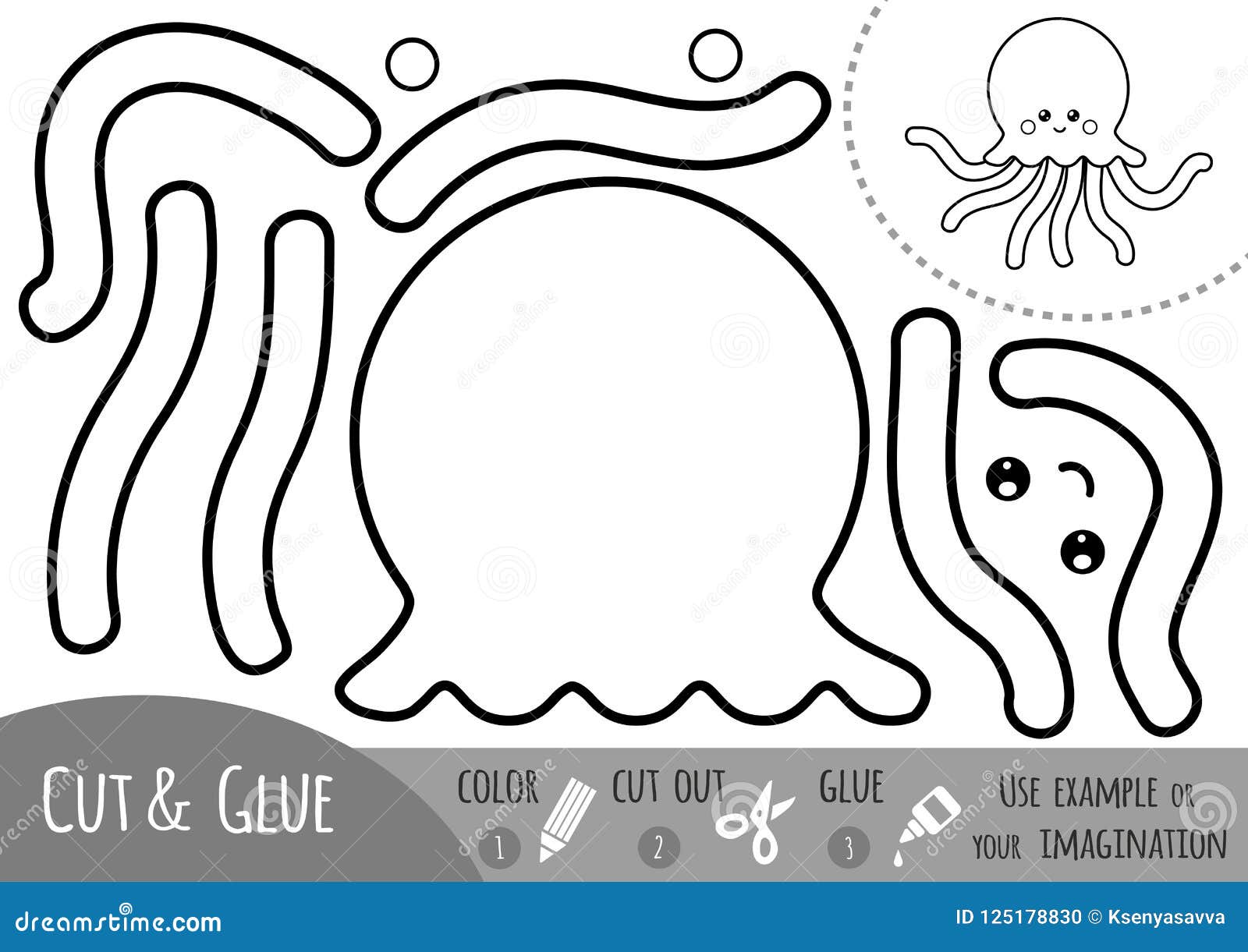 Education Paper Game for Children, Octopus Stock Vector - Illustration ...