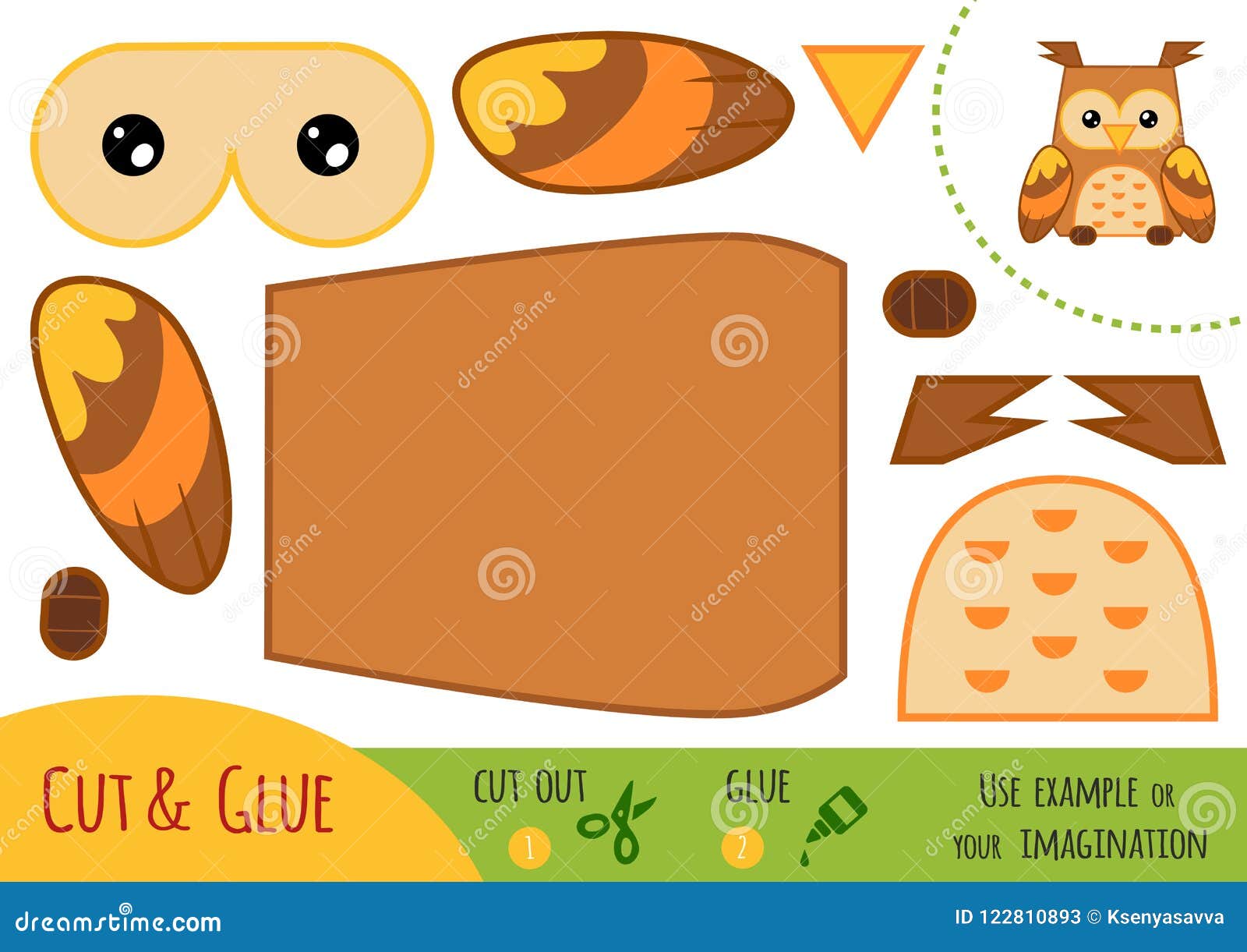 Paper Game For Kids. Create The Applique Cute Monkey. Cut And Glue ...