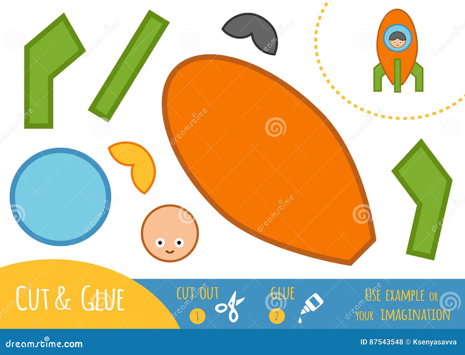 Education Paper Game for Children, Spaceship Stock Vector ...