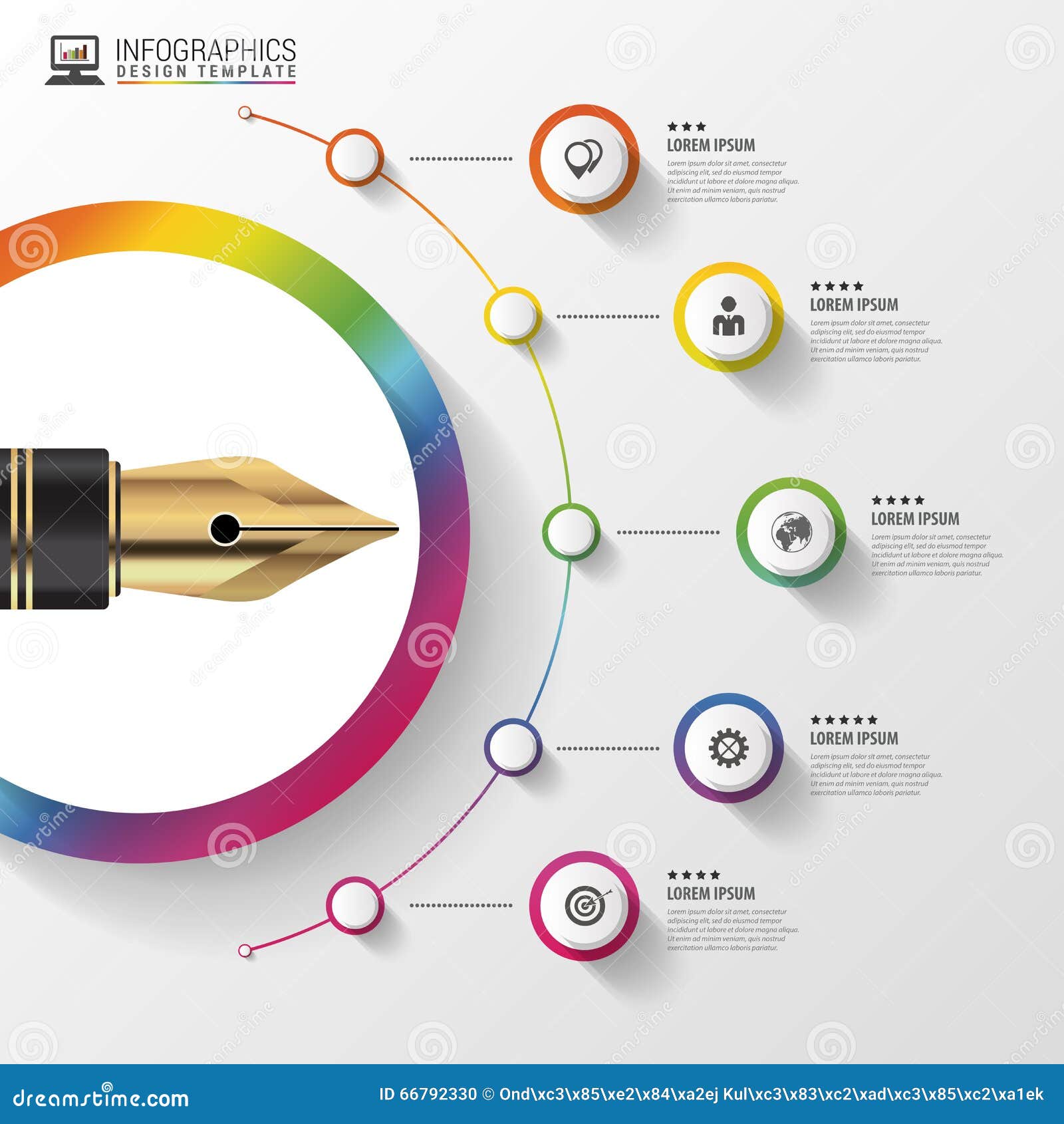 Education Pen. Infographics Design Template Stock Vector - Illustration ...