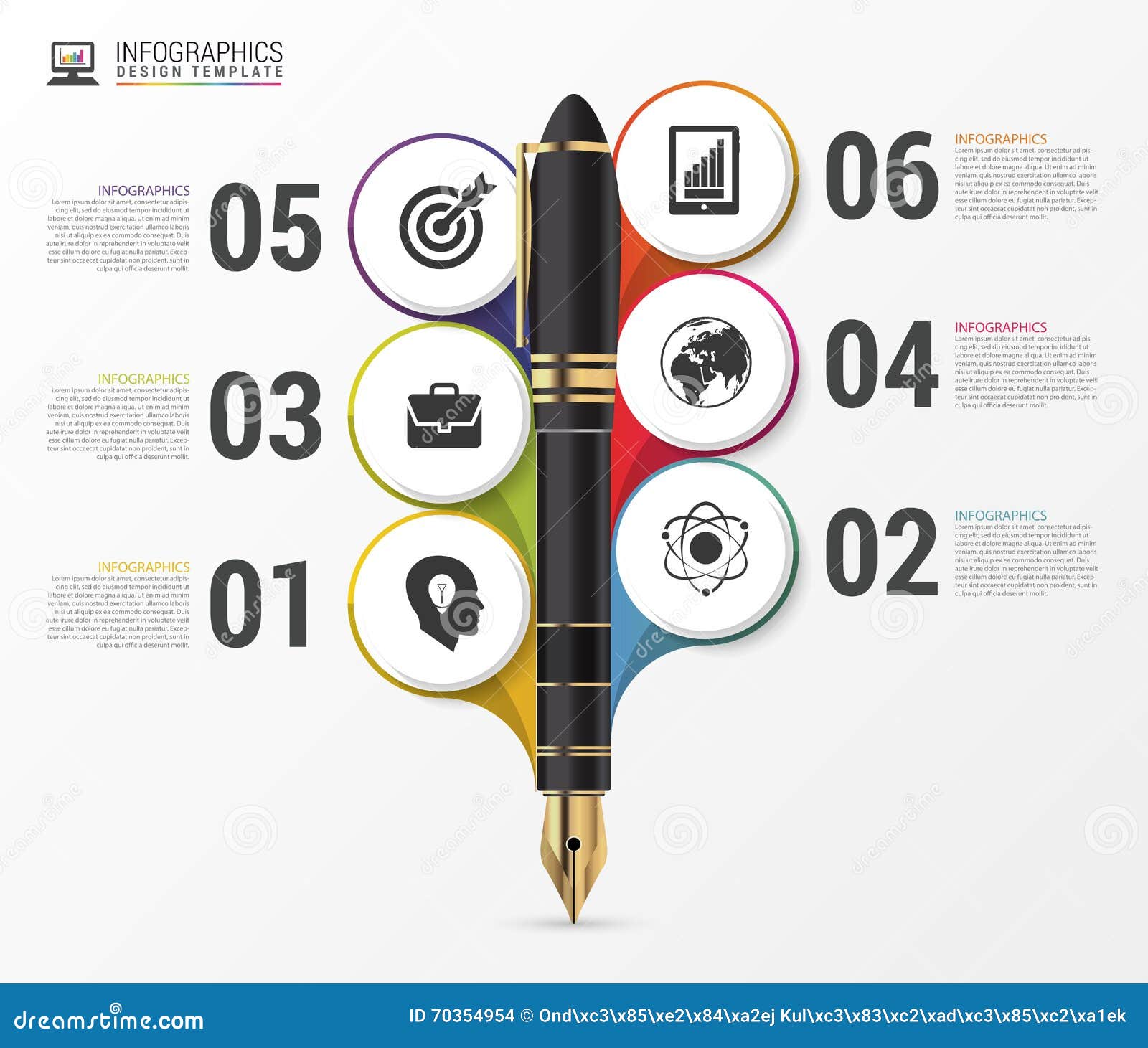Education Pen. Infographics Design Template Stock Vector - Illustration ...
