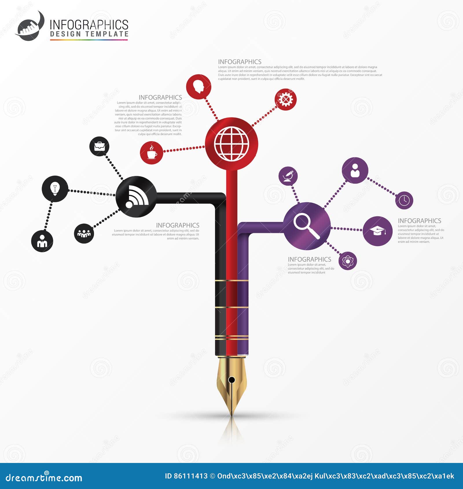 Education Pen. Infographics Design Template Stock Vector - Illustration ...