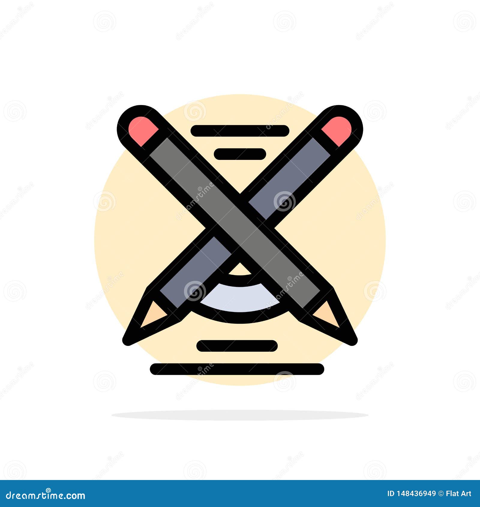 Education, Pen, Pencil, Write Abstract Circle Background Flat Color ...