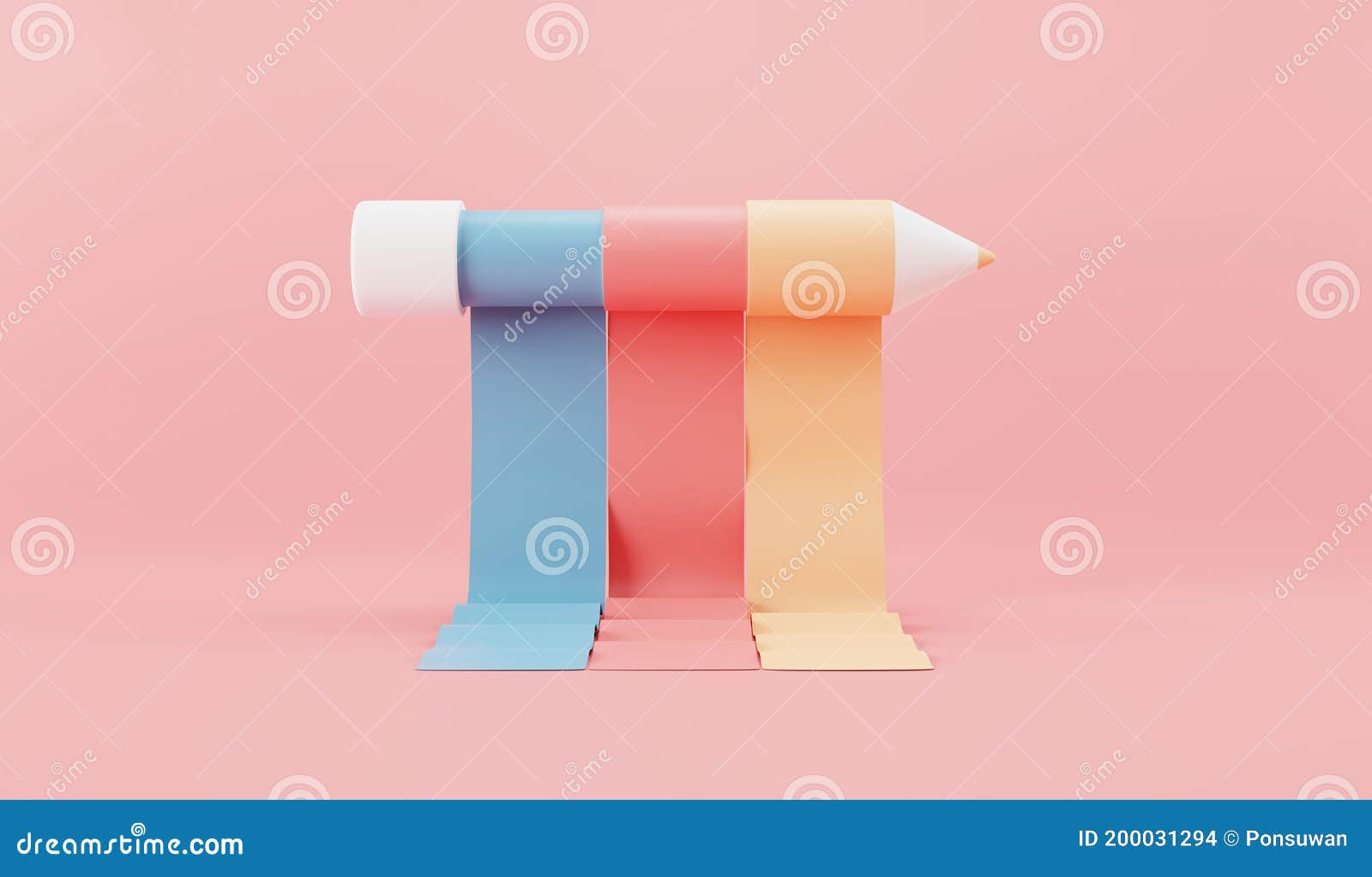 Education Pencil Infographics. 3d Render Stock Illustration ...