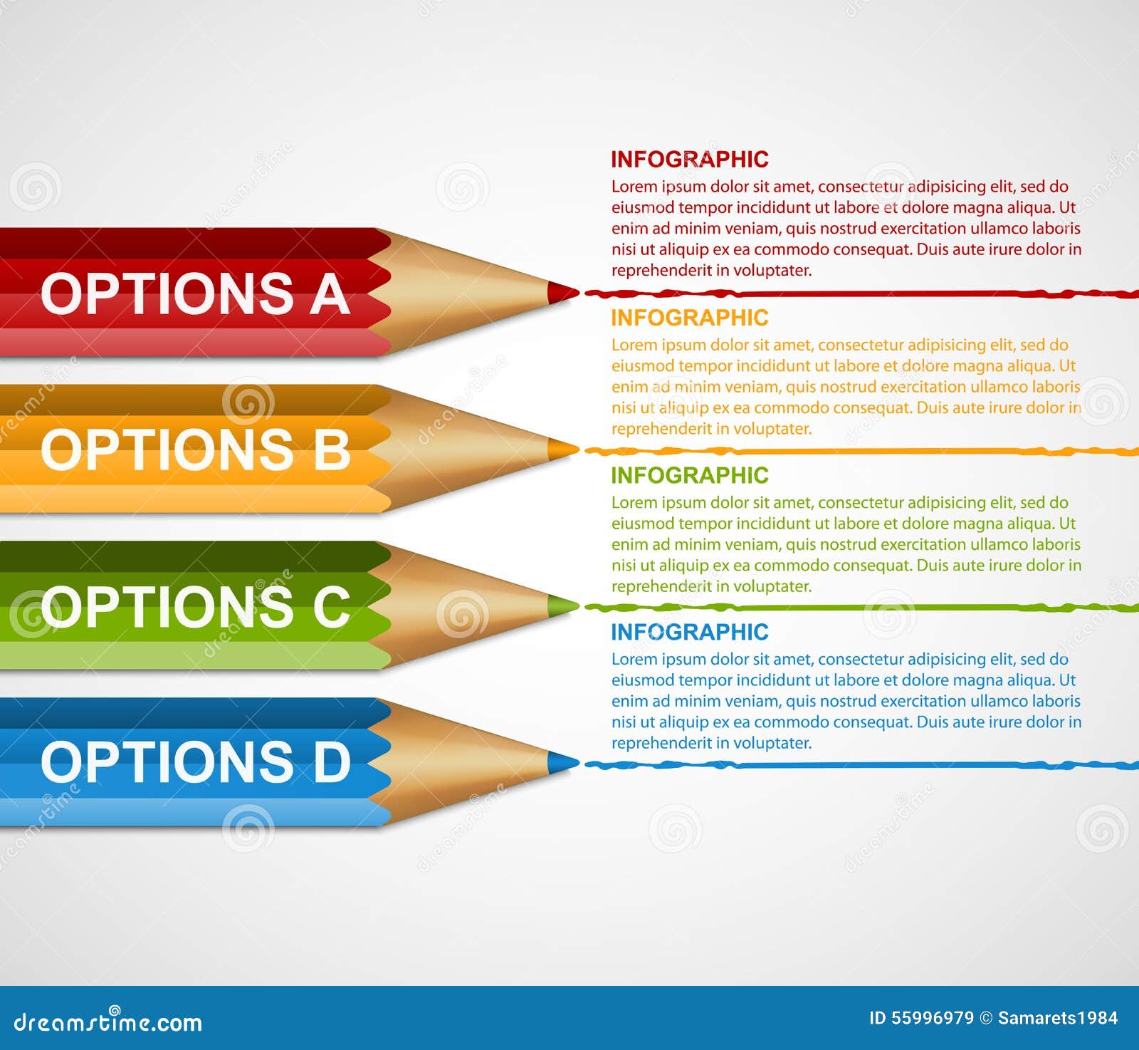 Education Pencil Option Infographics Design Template. Stock Vector ...