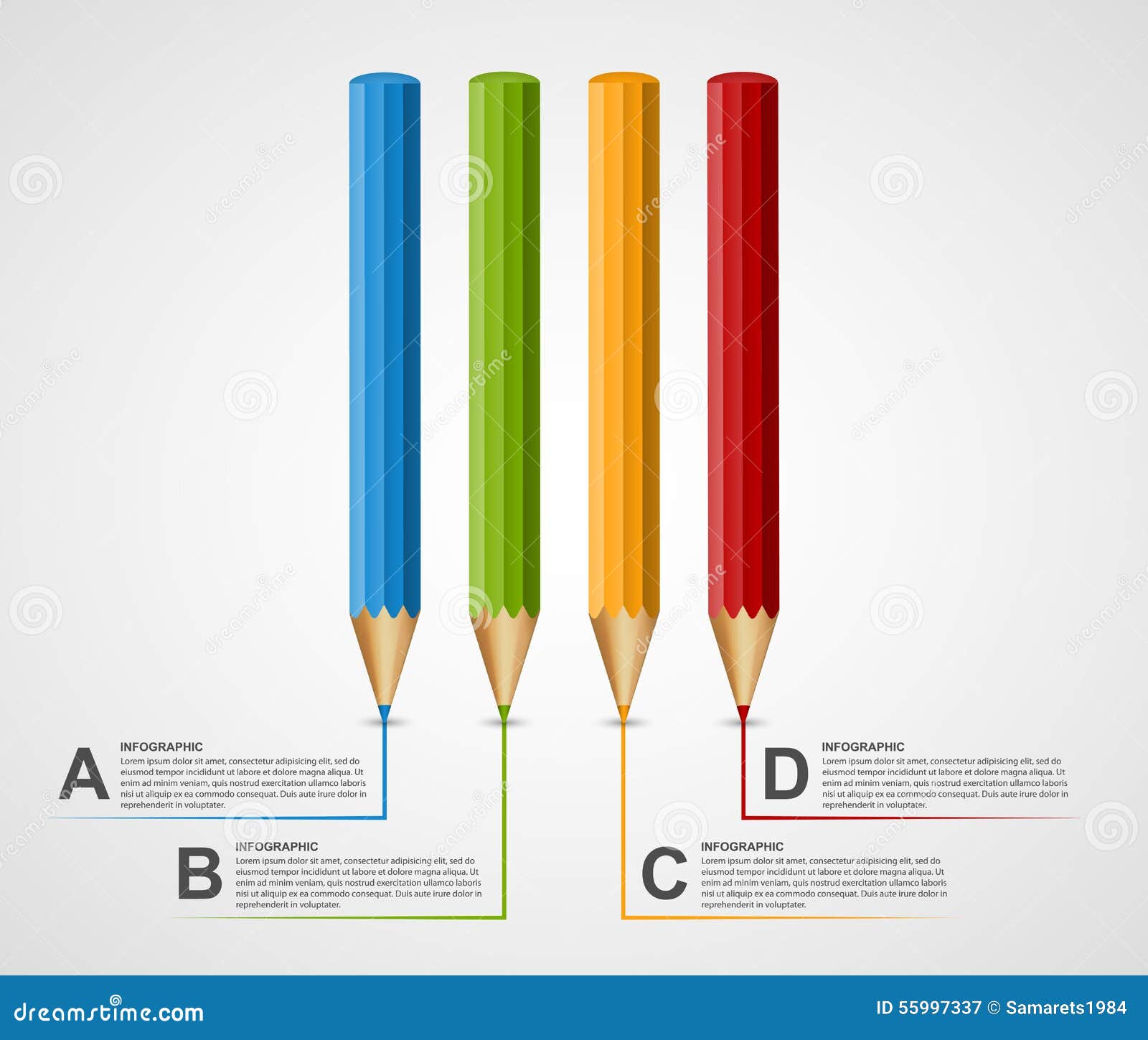 Education Pencil Option Infographics Design Template. Stock Vector ...