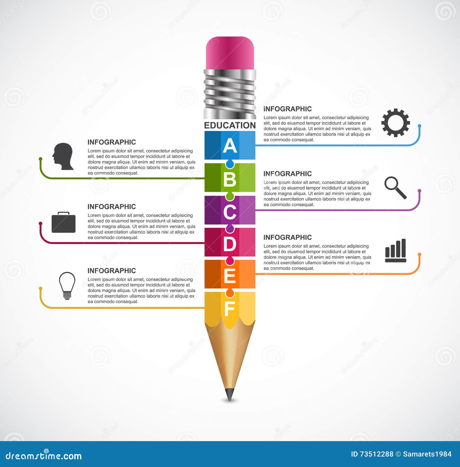 Education Pencil Option Infographics Design Template. Stock Vector ...