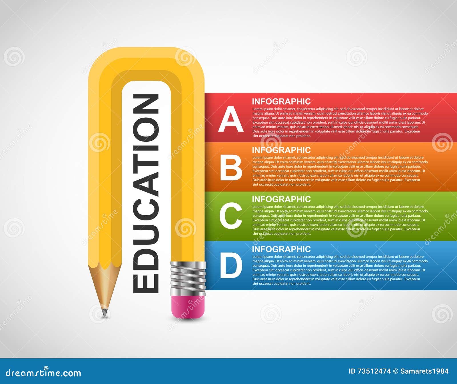 Education Pencil Option Infographics Design Template. Stock Vector ...