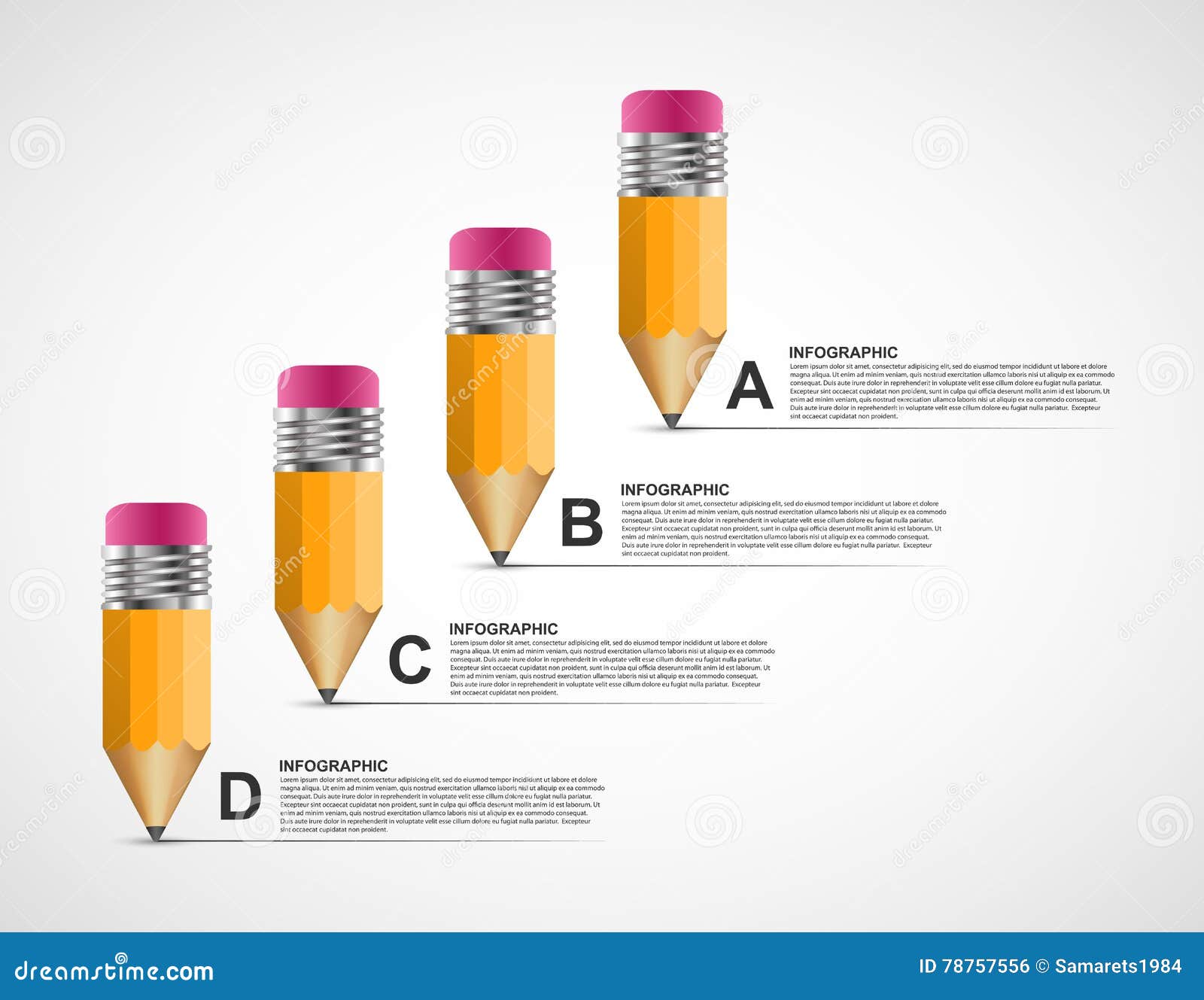 Education Pencil Option Infographics Design Template. Stock Vector ...