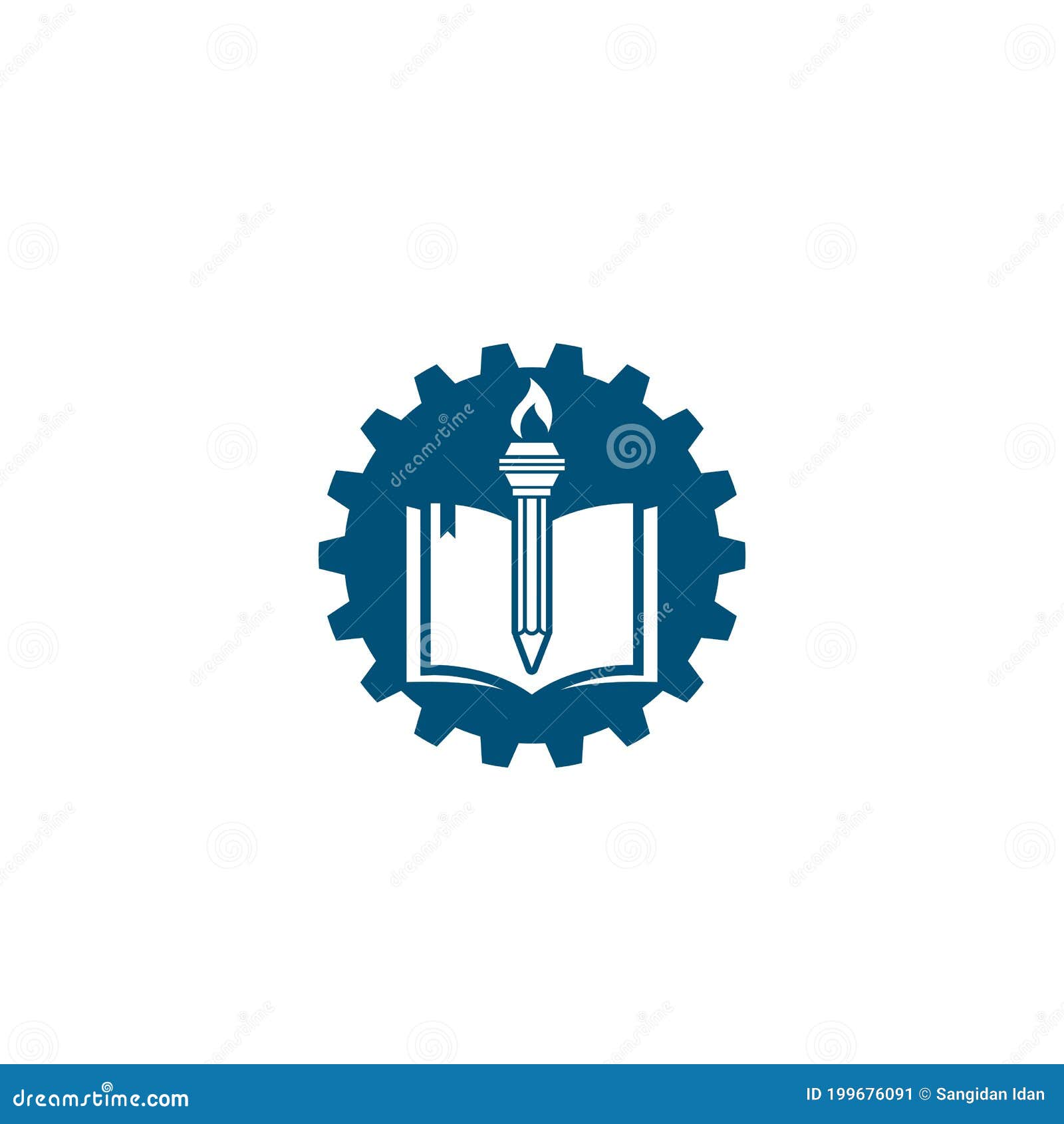 Education Pencil Torch Icon Illustration Vector Stock Vector ...