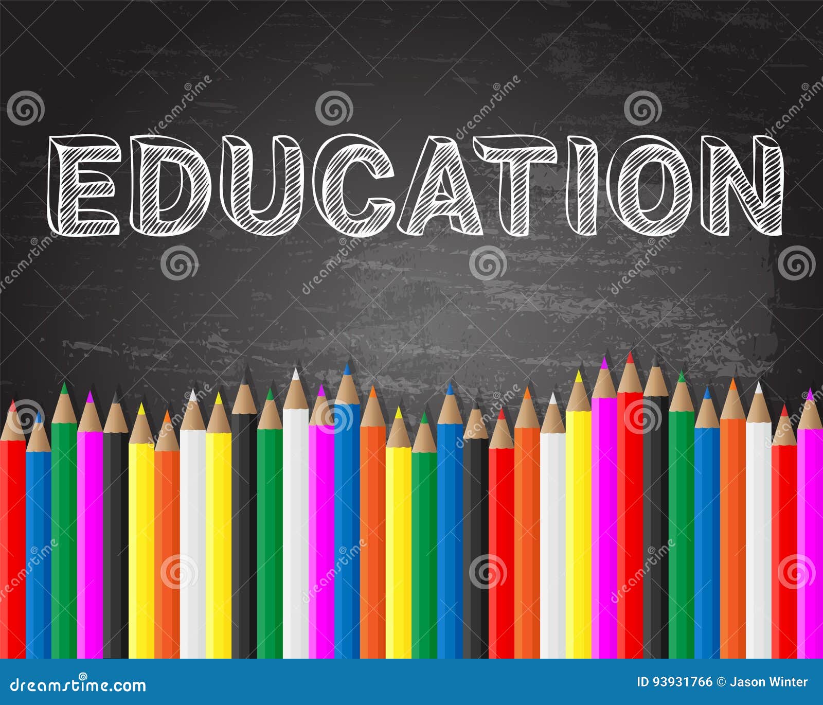 Education Pencils Blackboard Stock Vector - Illustration of creative ...