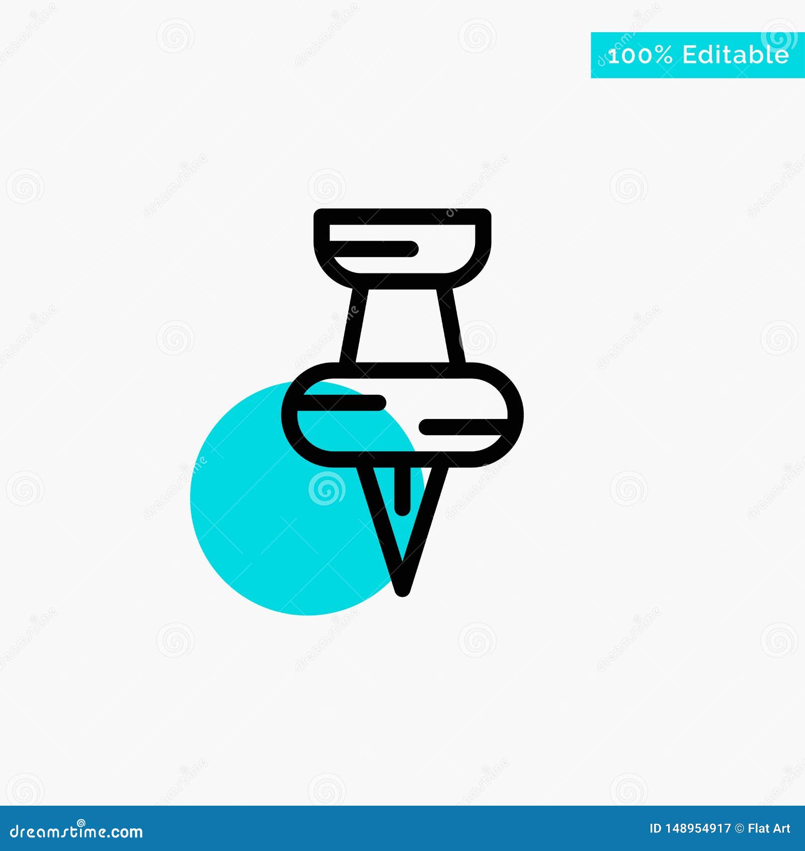 Education, Pin, Marker Turquoise Highlight Circle Point Vector Icon ...