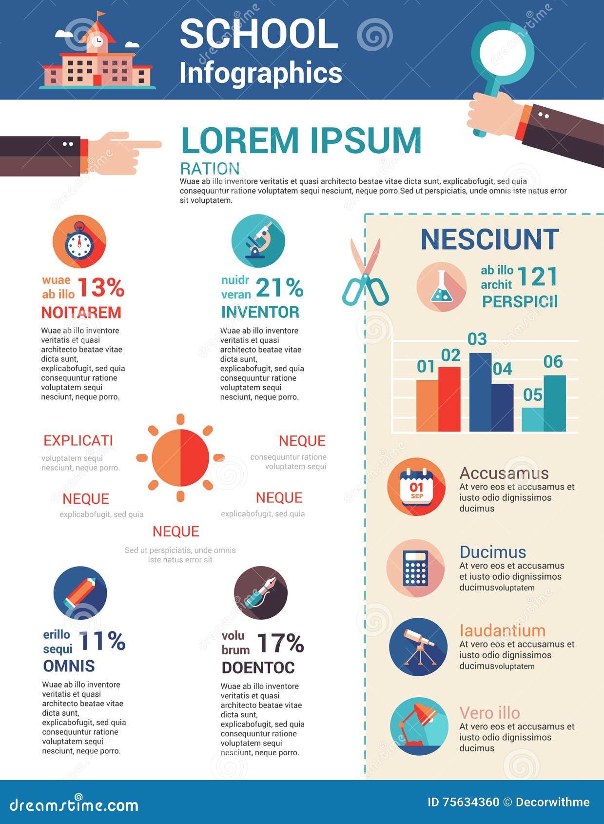 Education Poster Flat Design Tempalte Vector Illustration ...