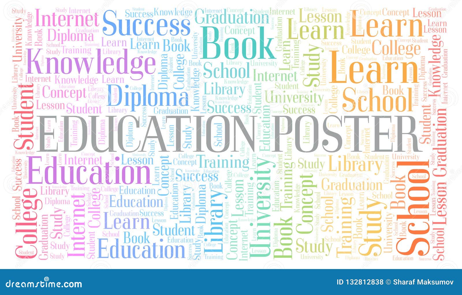 Education Poster Word Cloud Stock Illustration - Illustration of ...