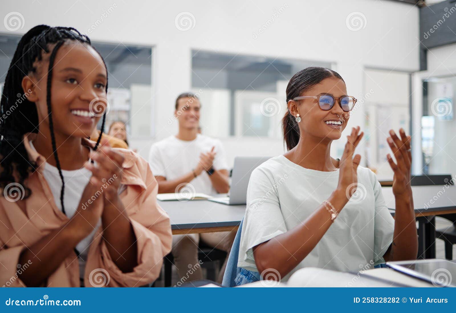 Education, Presentation and Students Applause in Classroom Workshop for ...