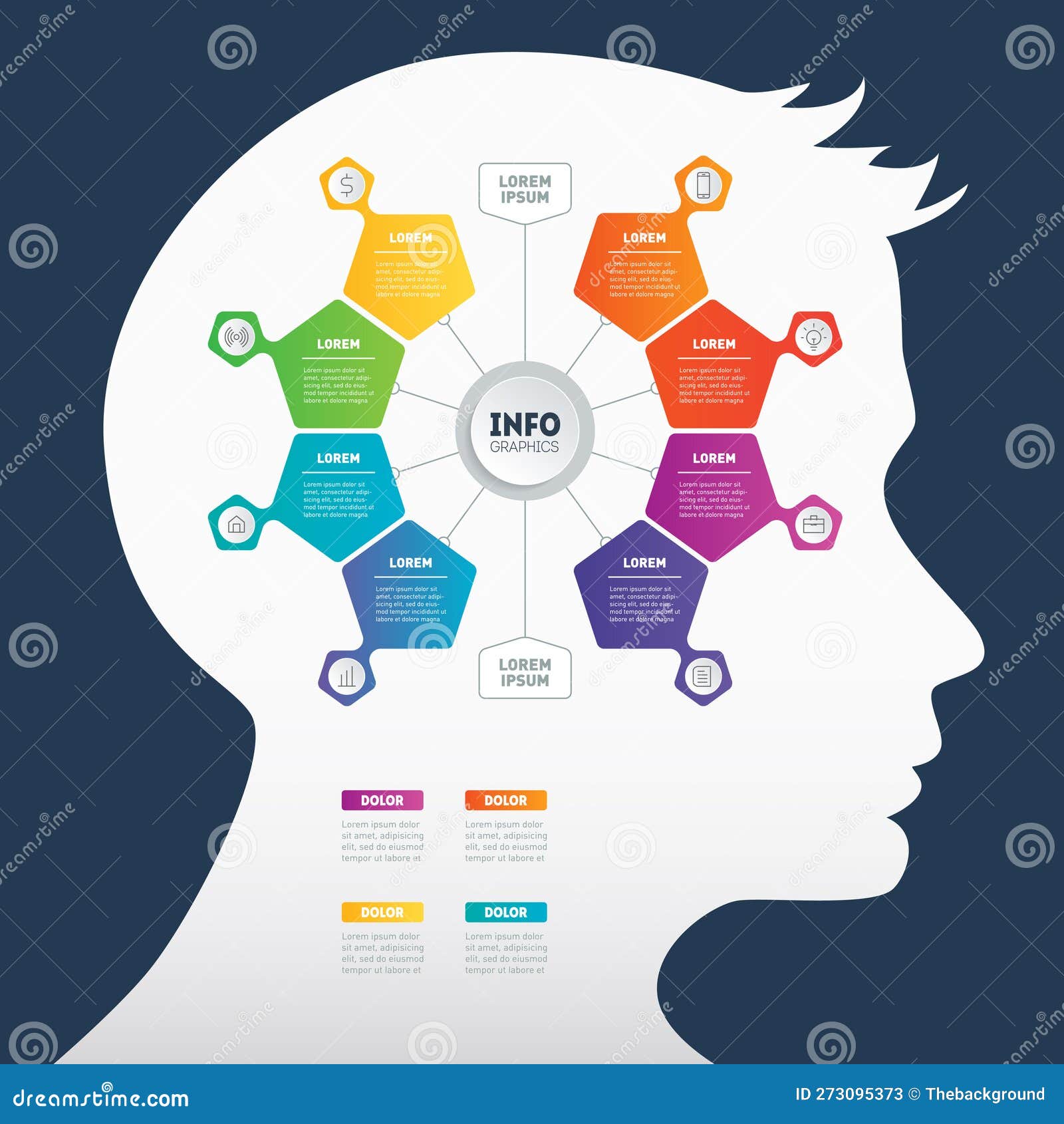 The Education Process. Presentation with 8 Parts Stock Vector ...