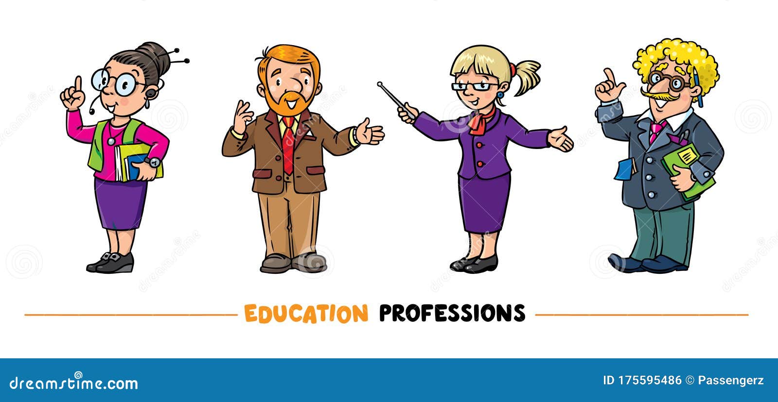 Education Professions Vector Funny Character Set Stock Illustration ...