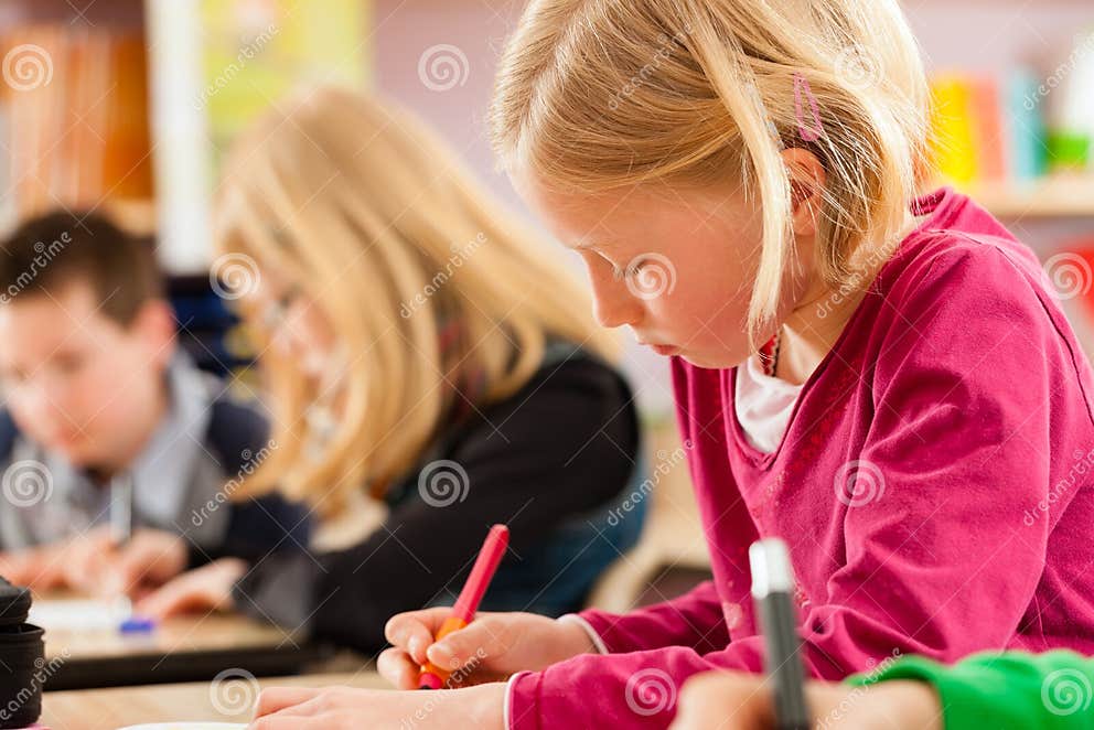 Education - Pupils at School Doing Homework Stock Image - Image of ...