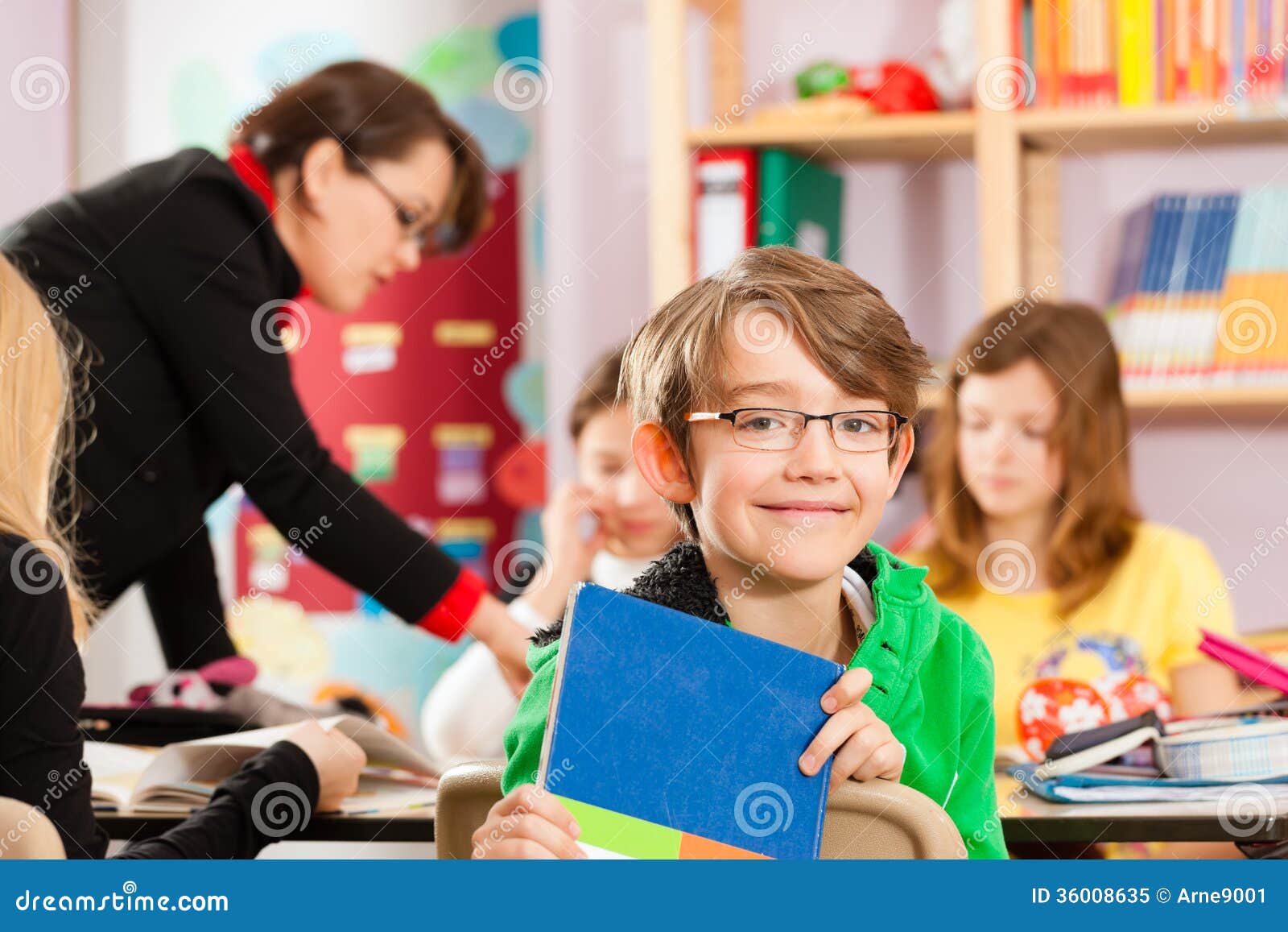 Education - Pupils and Teacher Learning at School Stock Image - Image ...