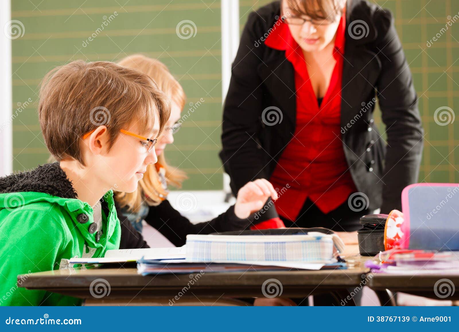Education - Pupils and Teacher Learning at School Stock Image - Image ...