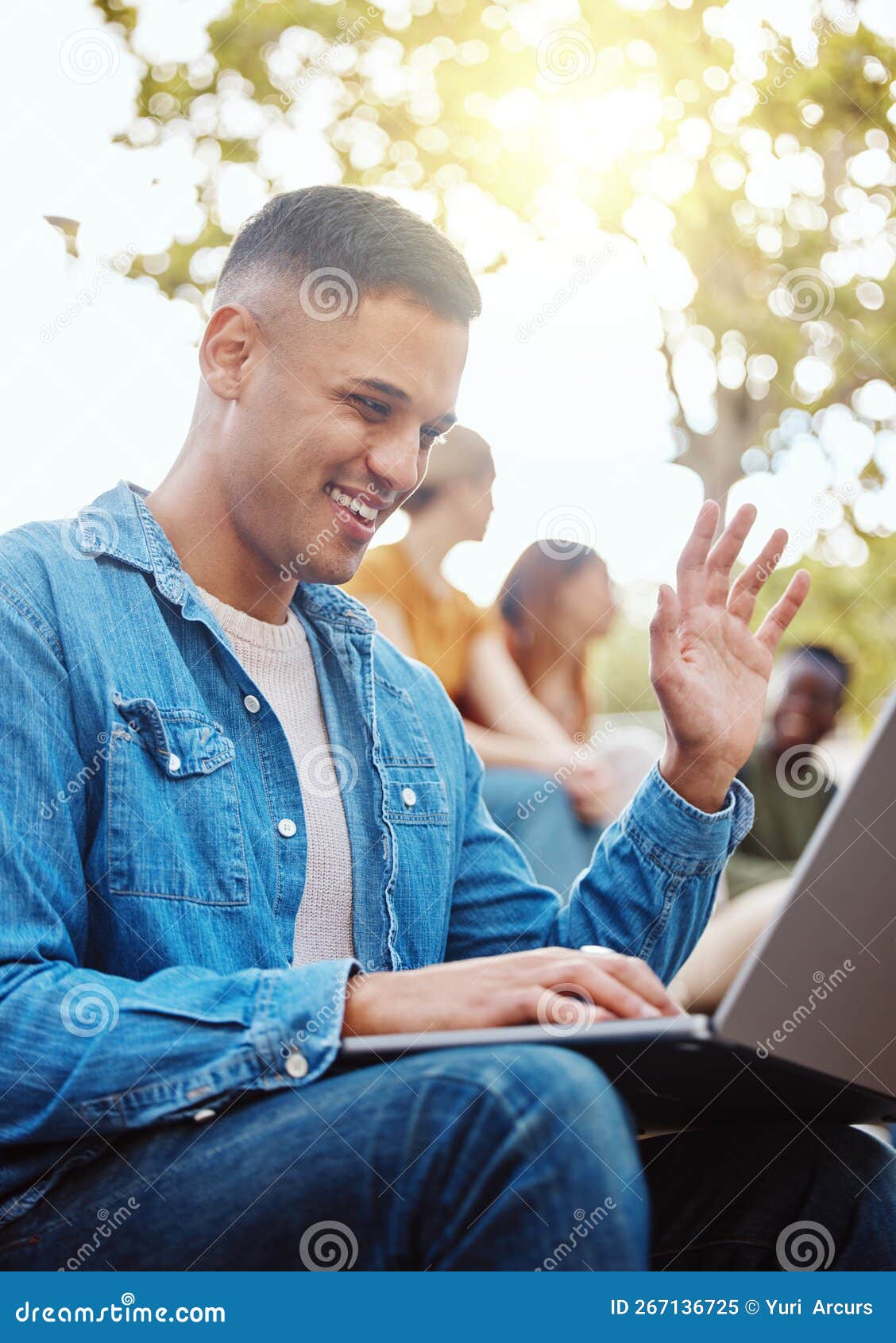 Education Question, Video Call and Student with Laptop in Campus for ...