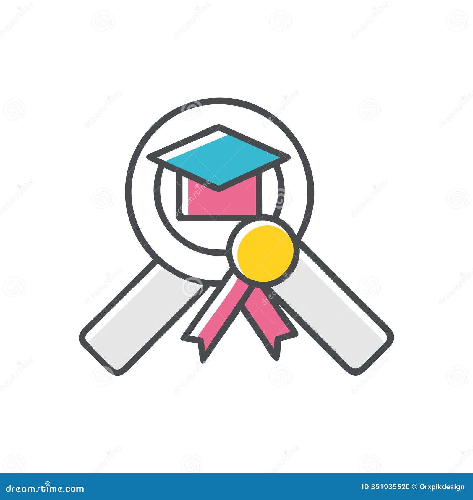 Education Ribbon Icon stock vector. Illustration of recognition - 351935520