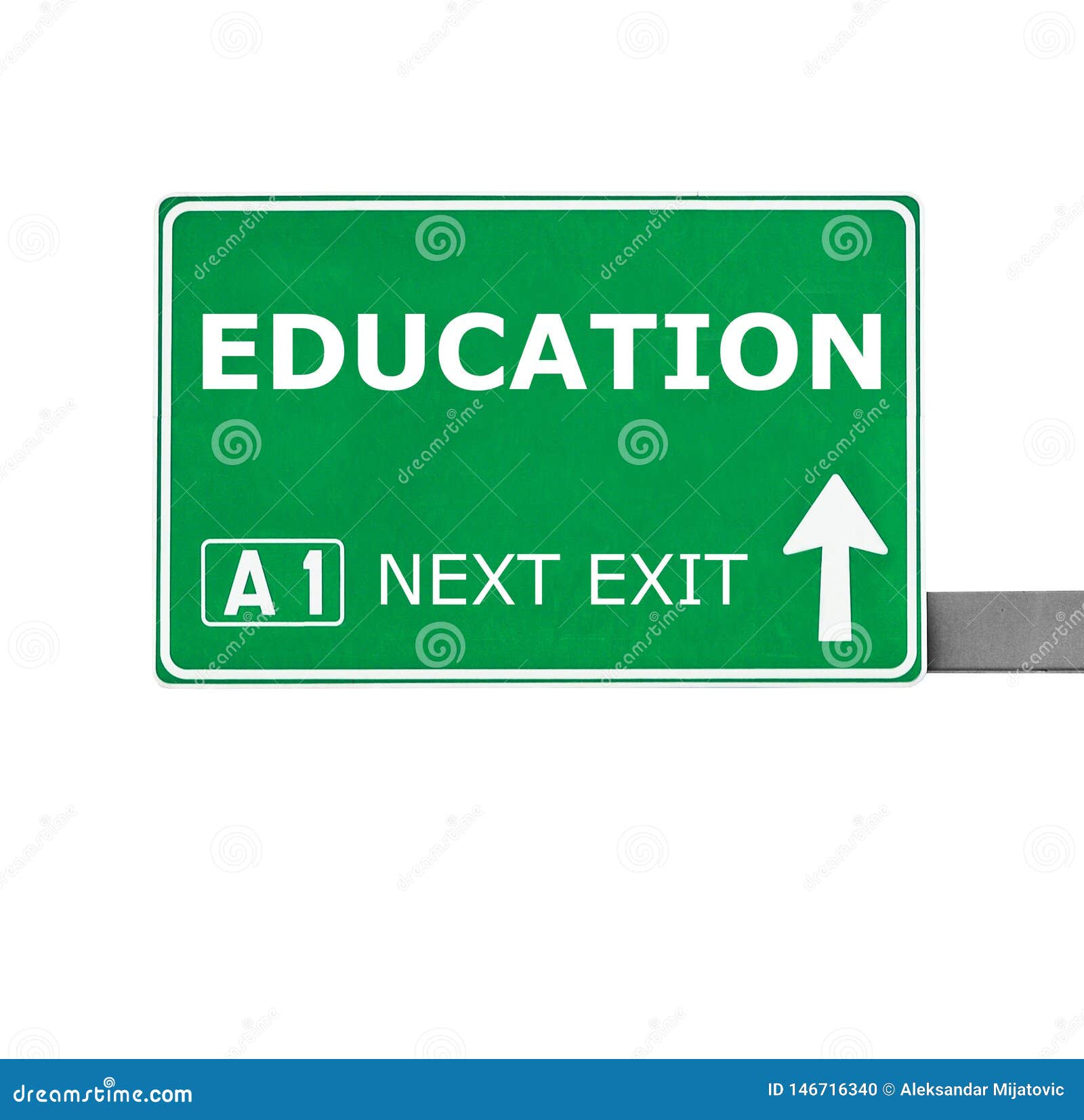 EDUCATION Road Sign Isolated on White Stock Photo - Image of conceptual ...