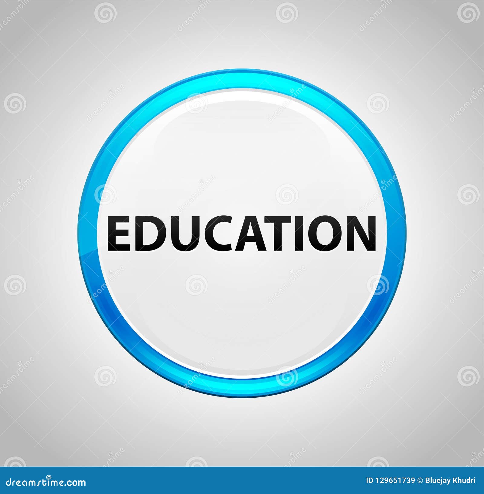 Education Round Blue Push Button Stock Illustration - Illustration of ...