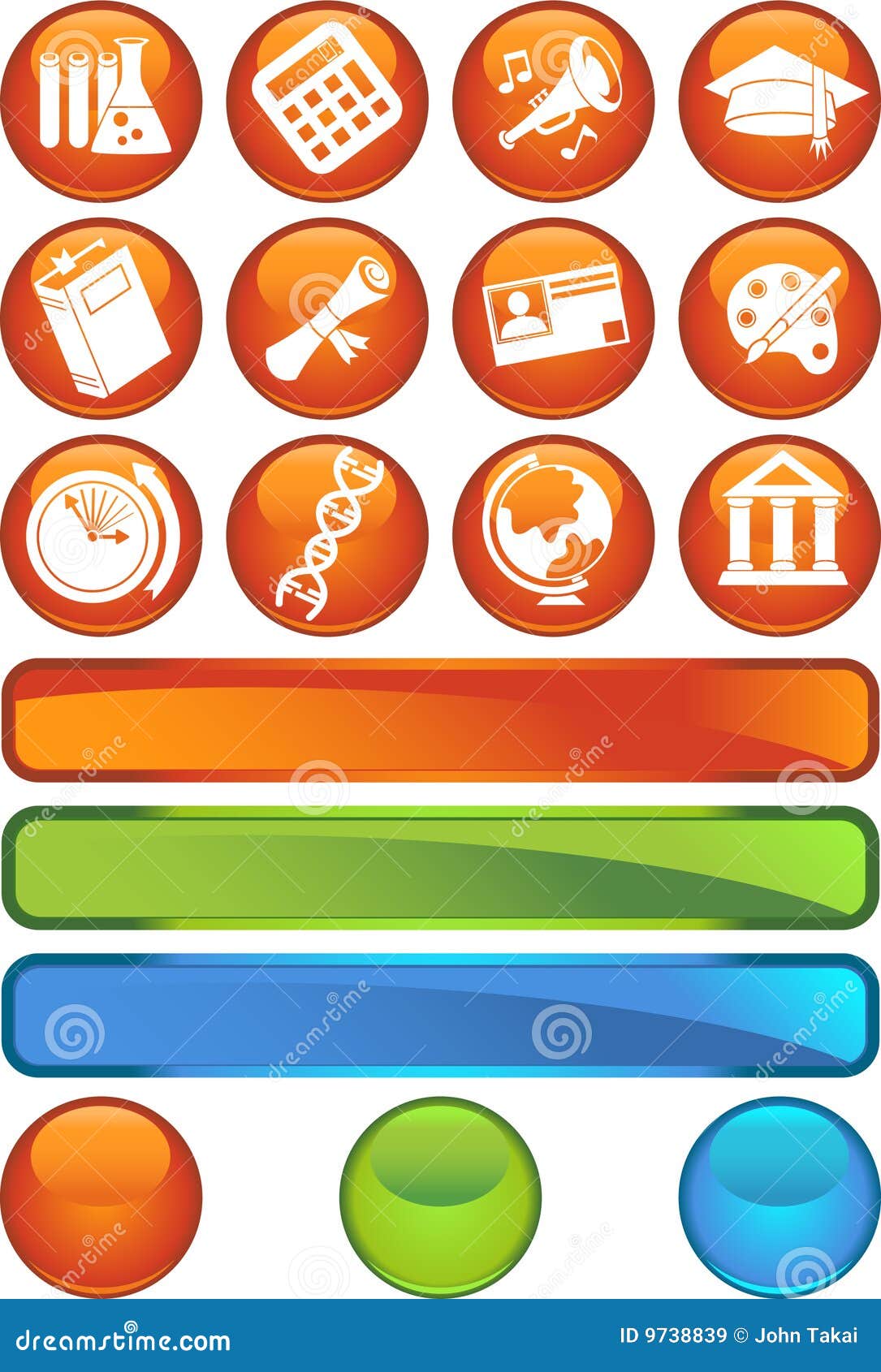 Education Round Button Set stock vector. Illustration of genetic - 9738839