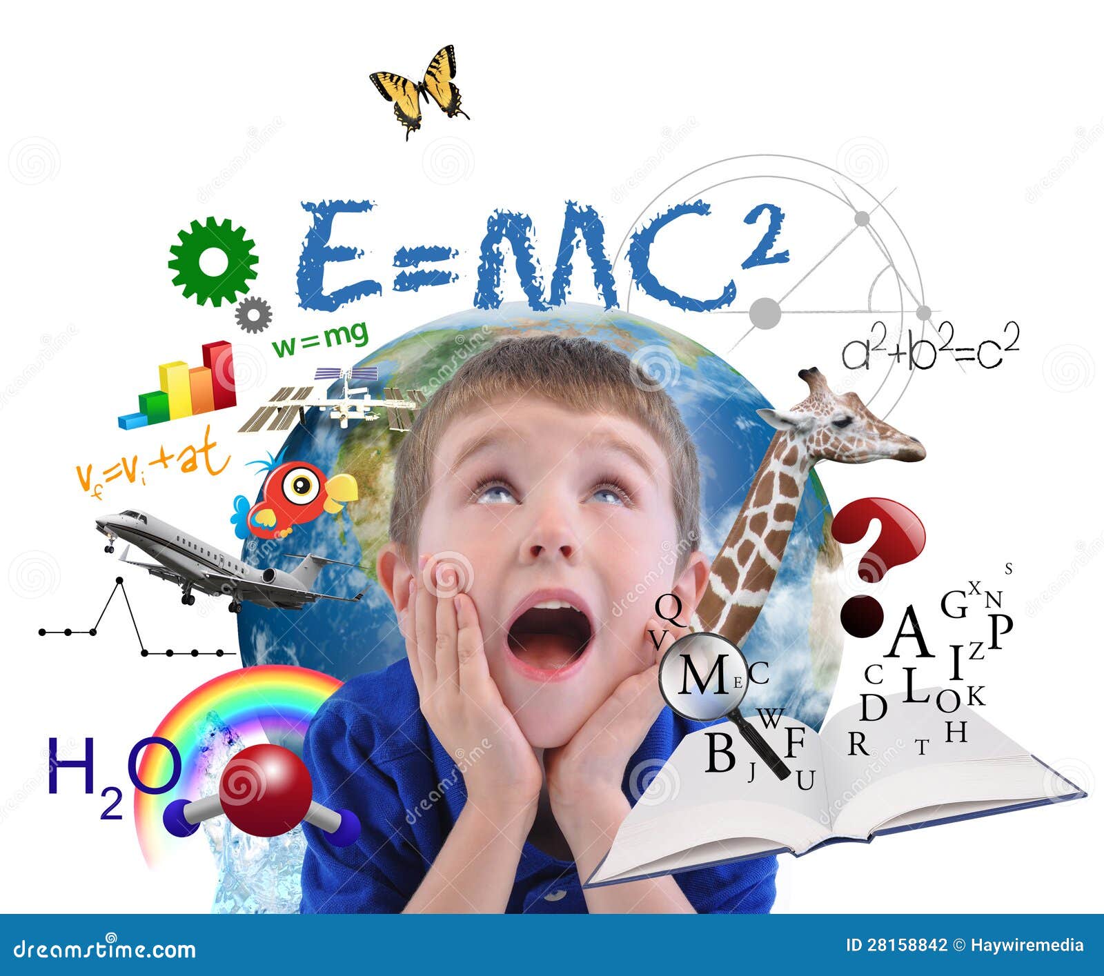 Education School Boy Learning on White Stock Photo - Image of education ...