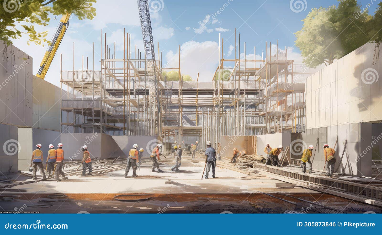 Education School Building Construction Stock Illustration ...