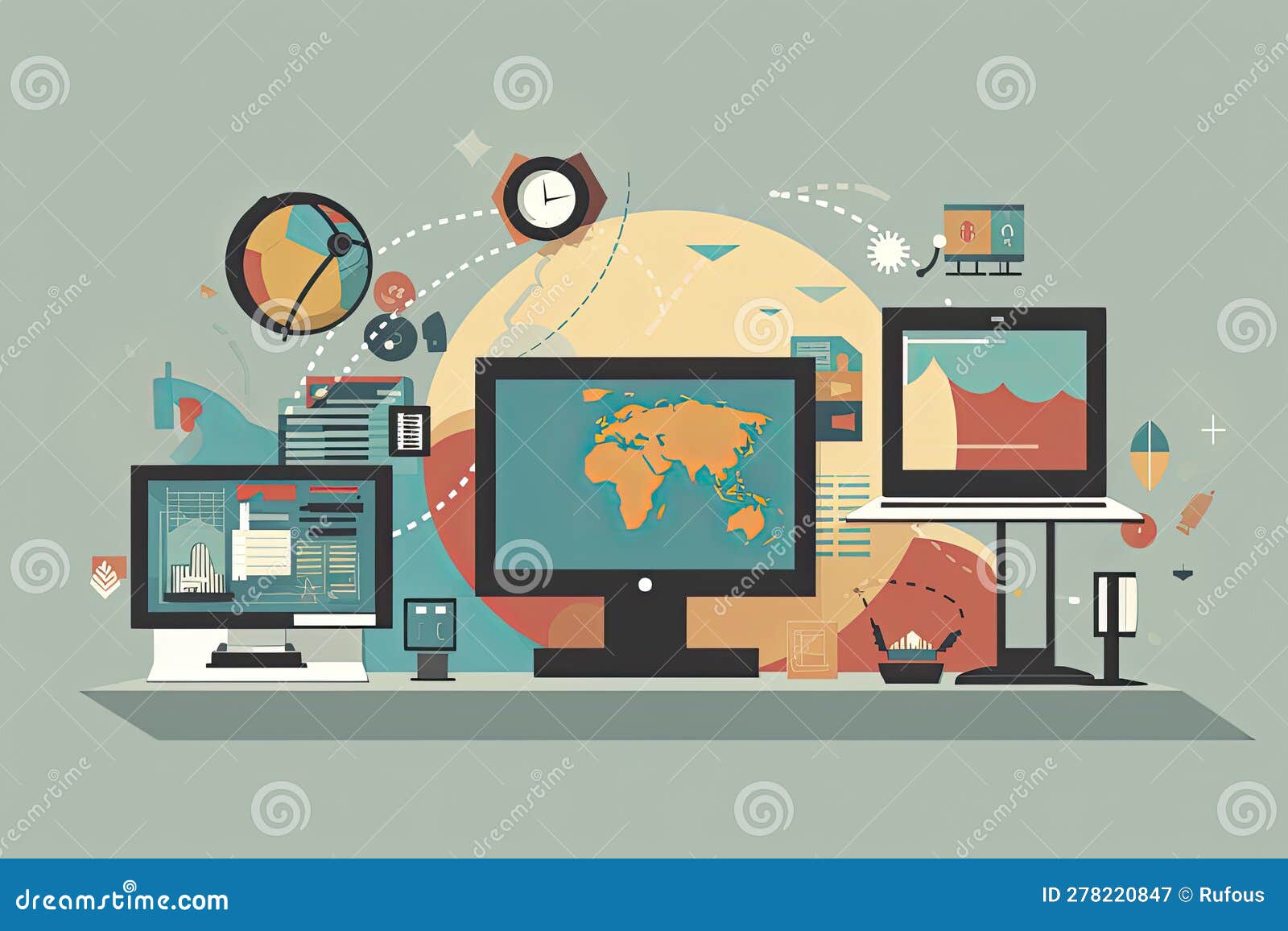 Education School Computer Network Technology Concept,vector ...