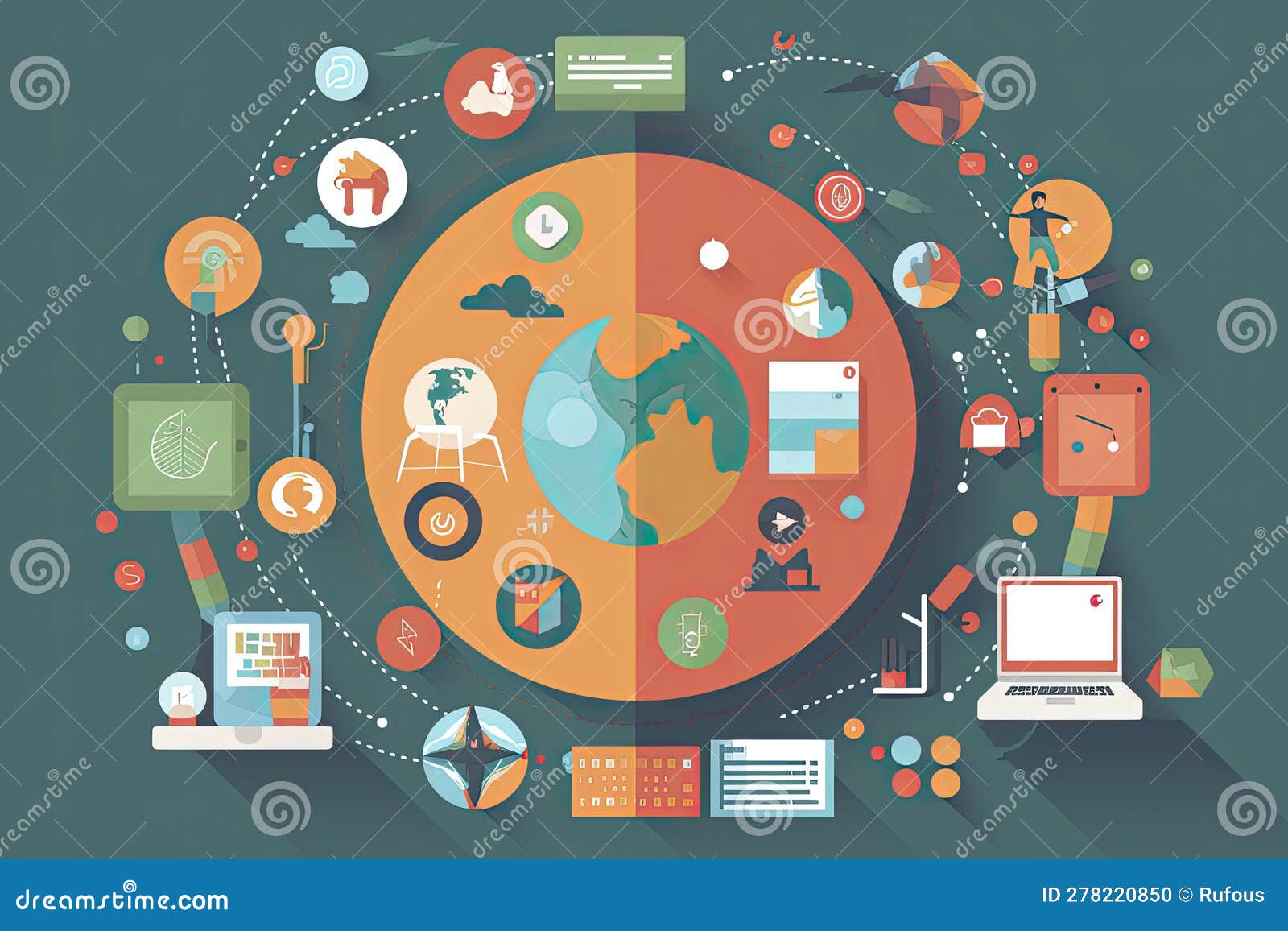 Education School Computer Network Technology Concept,vector ...