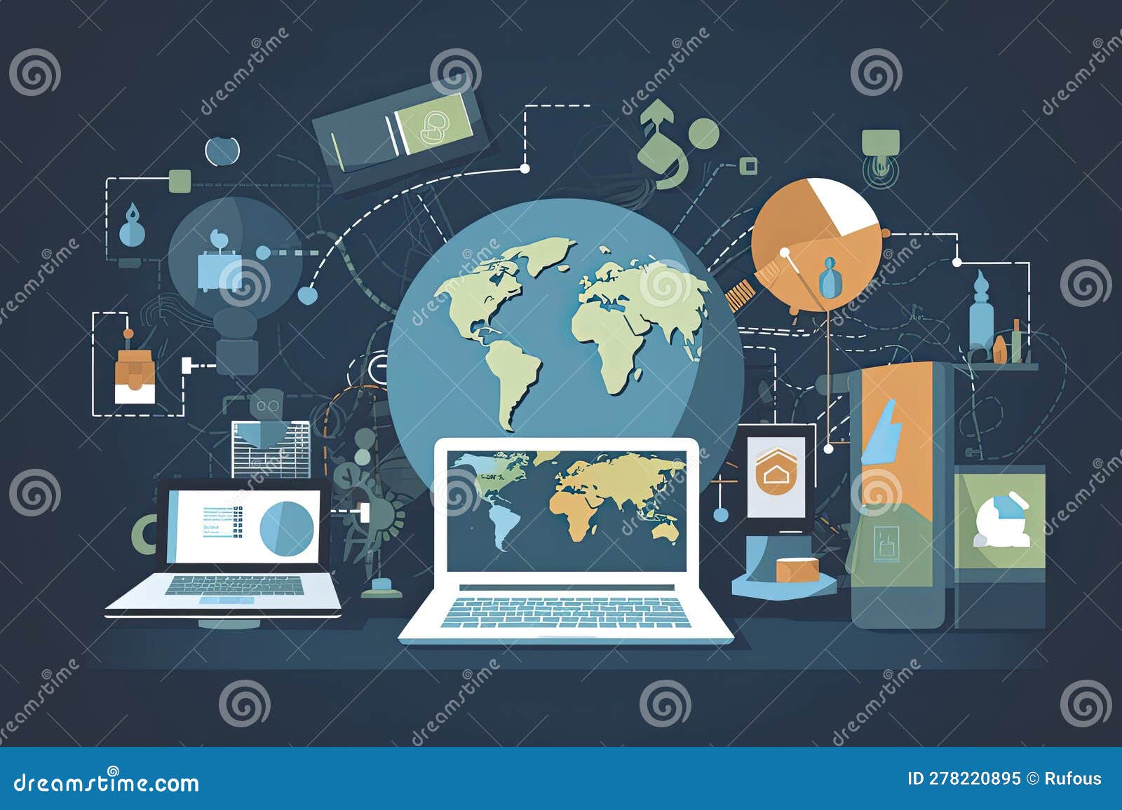 Education School Computer Network Technology Concept,vector ...