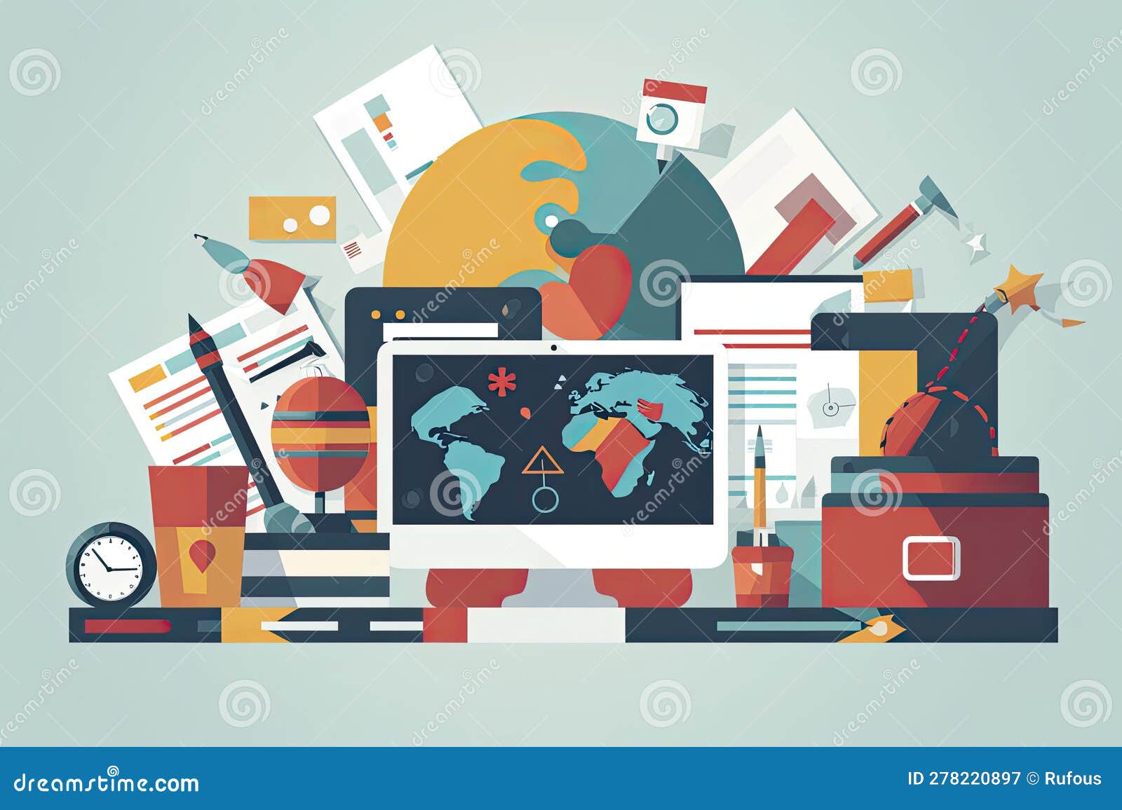 Education School Computer Network Technology Concept,vector ...