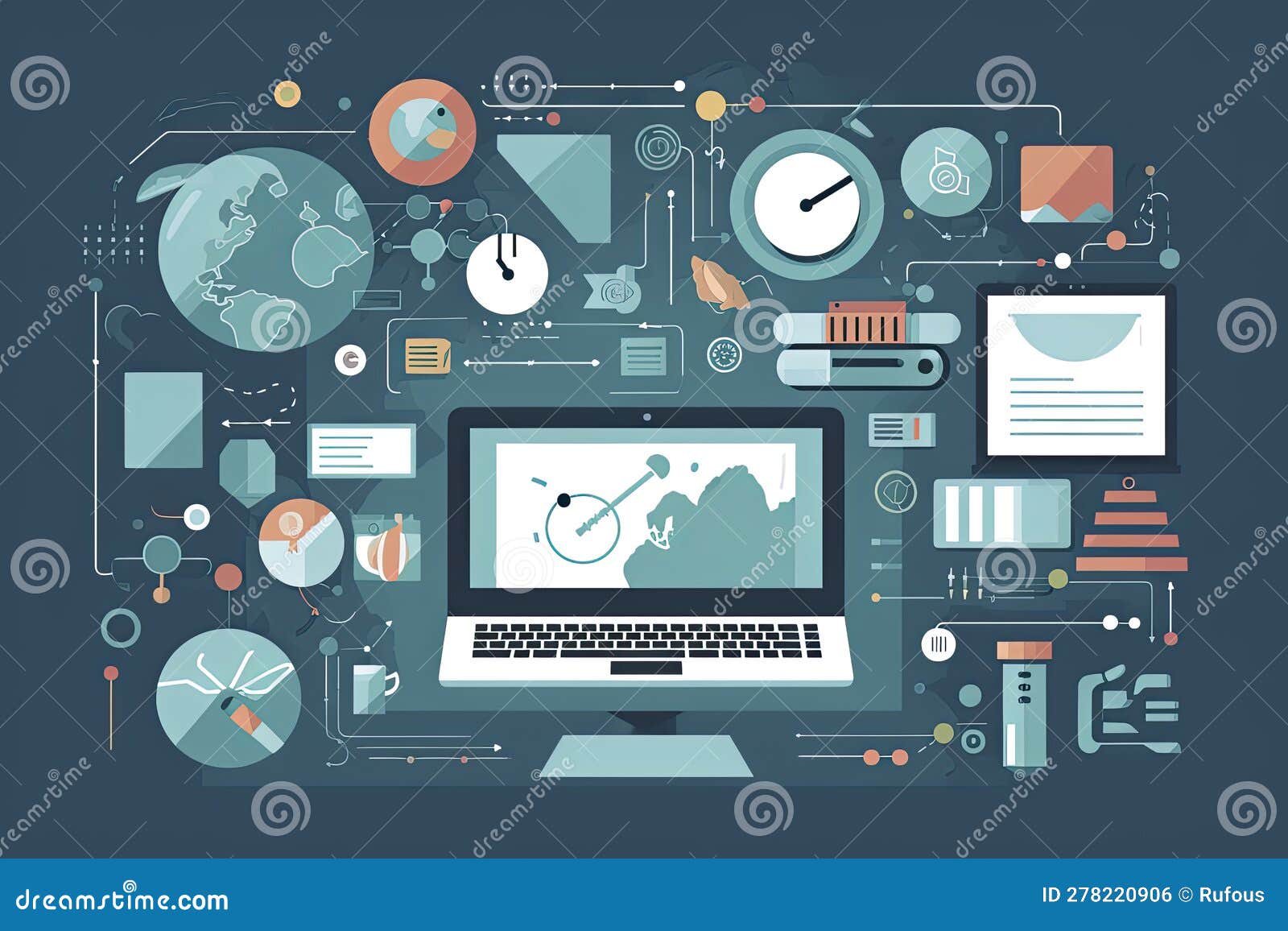 Education School Computer Network Technology Concept,vector ...