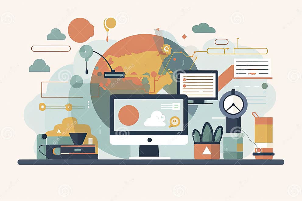 Education School Computer Network Technology Concept,vector ...