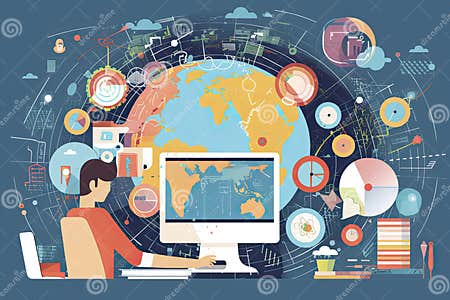 Education School Computer Network Technology Concept,vector ...