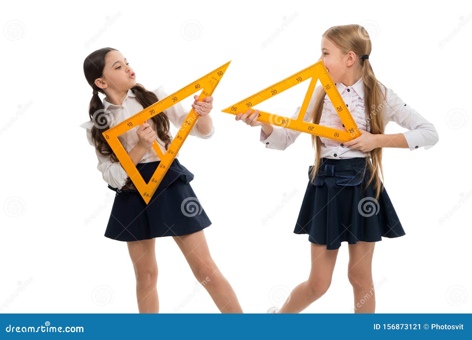 Education and School Concept. School Students Learning Geometry. Kids ...
