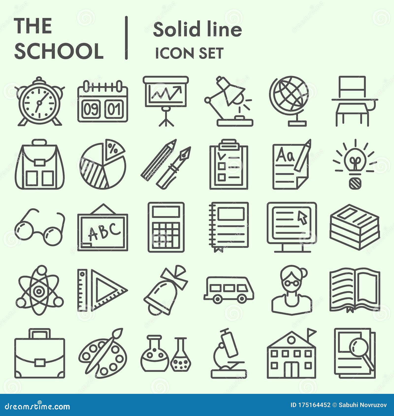 Education and School Line Icon Set, Study Symbols Set Collection or ...
